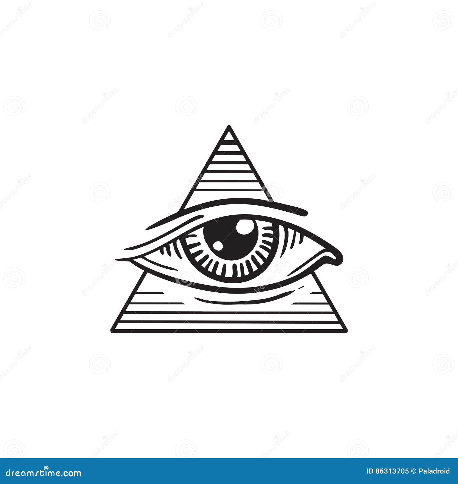 Illustration of Eye in the Pyramid, in the Style of Tattoos Stock ...