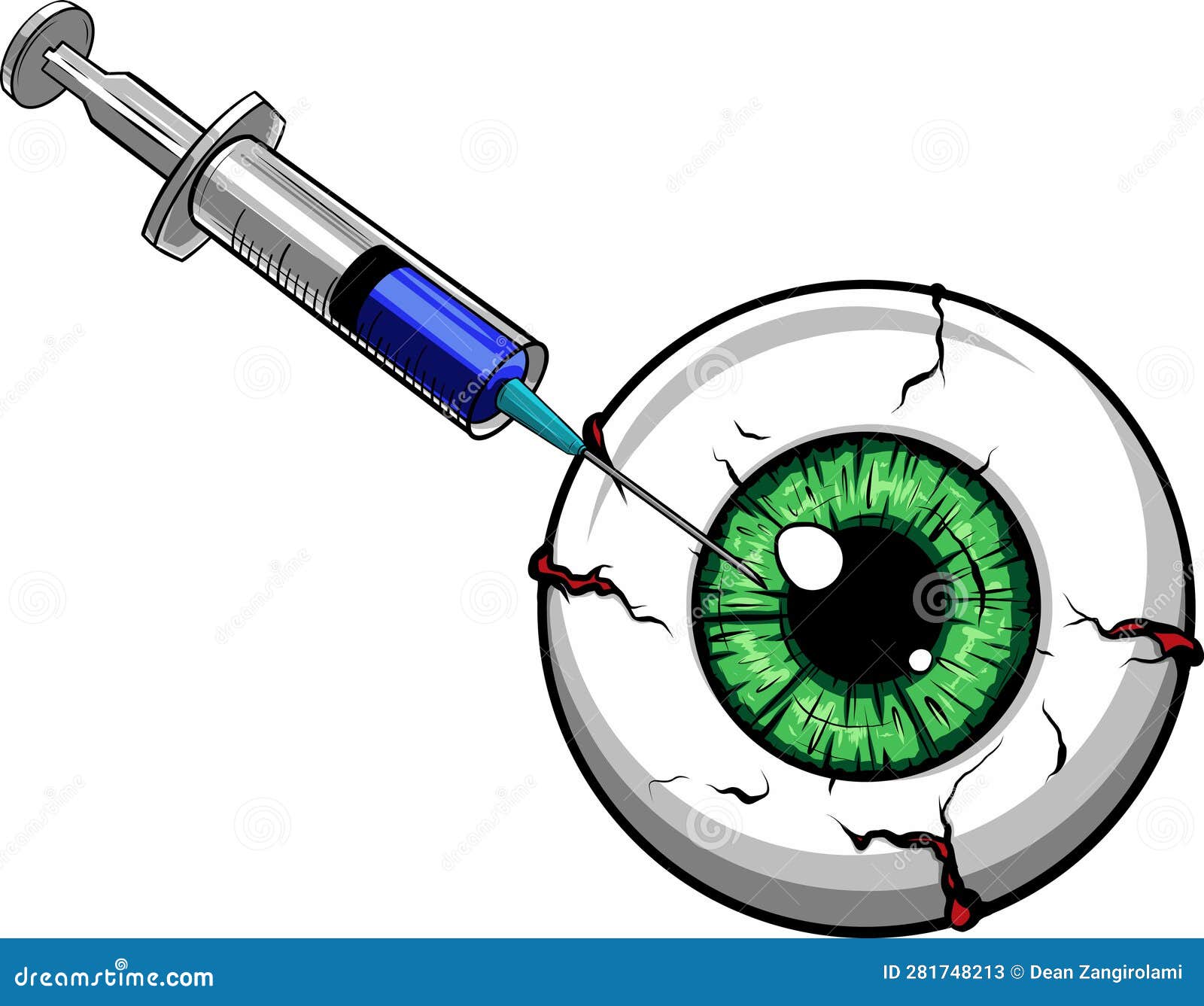 Vector Illustration of Eye and a Syringe. Stock Vector - Illustration ...