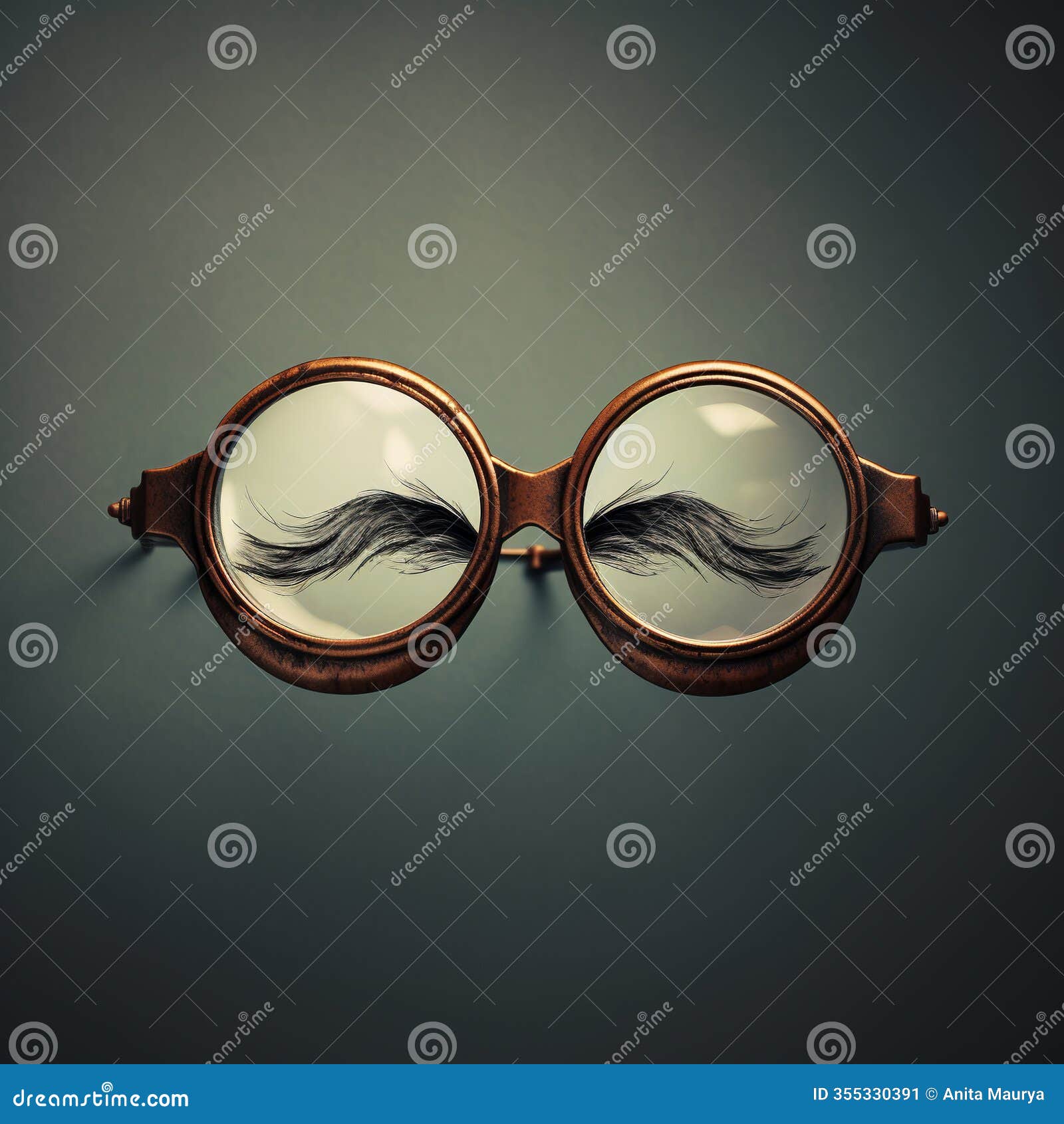 Illustration of Eyeglasses and Gray Mustache Symbol, Generative Ai ...