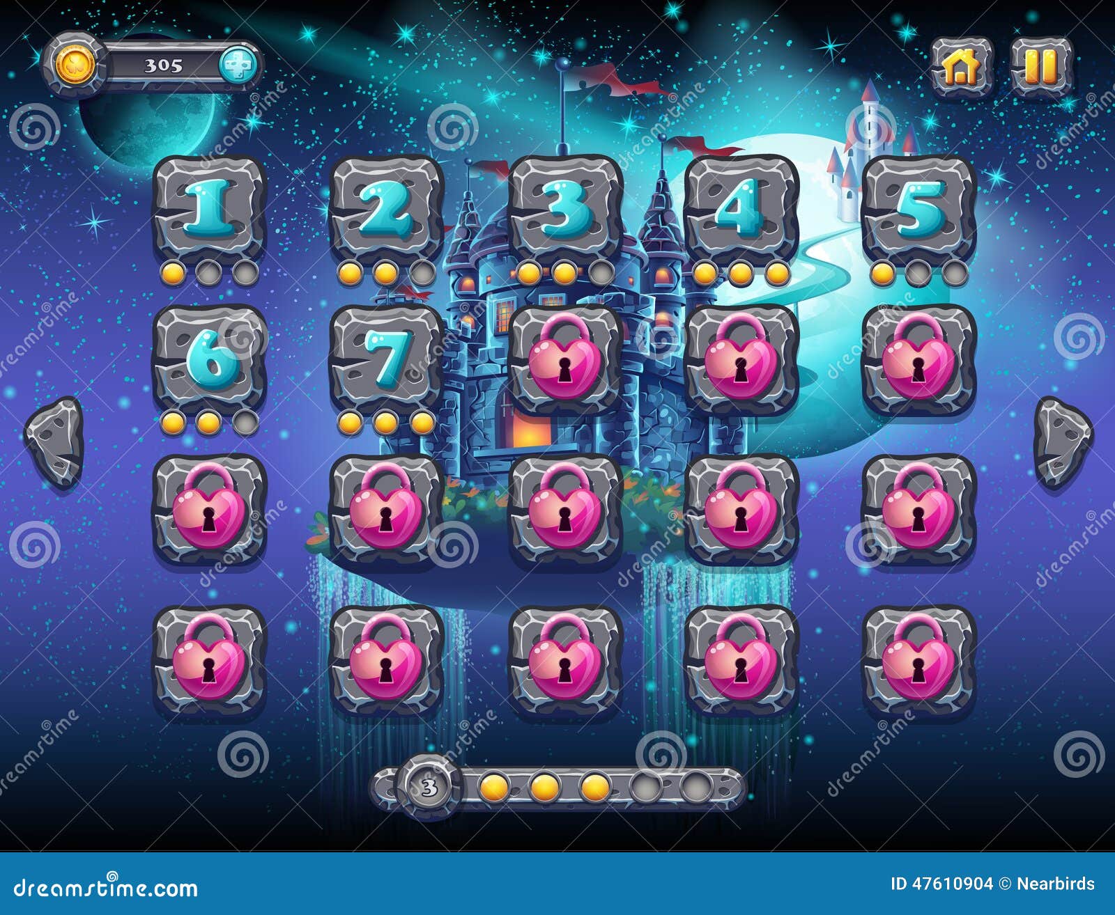 Illustration Fabulous Space With Cheerful Planets With The Example ...