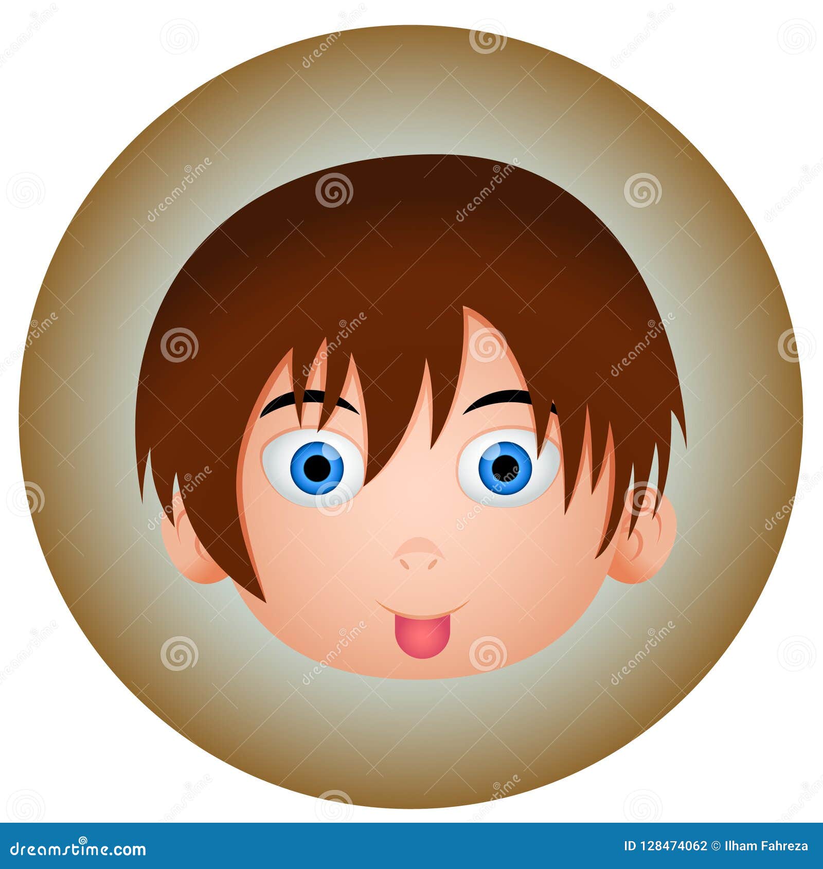 Face flat cartoon stock illustration. Illustration of white - 128474062