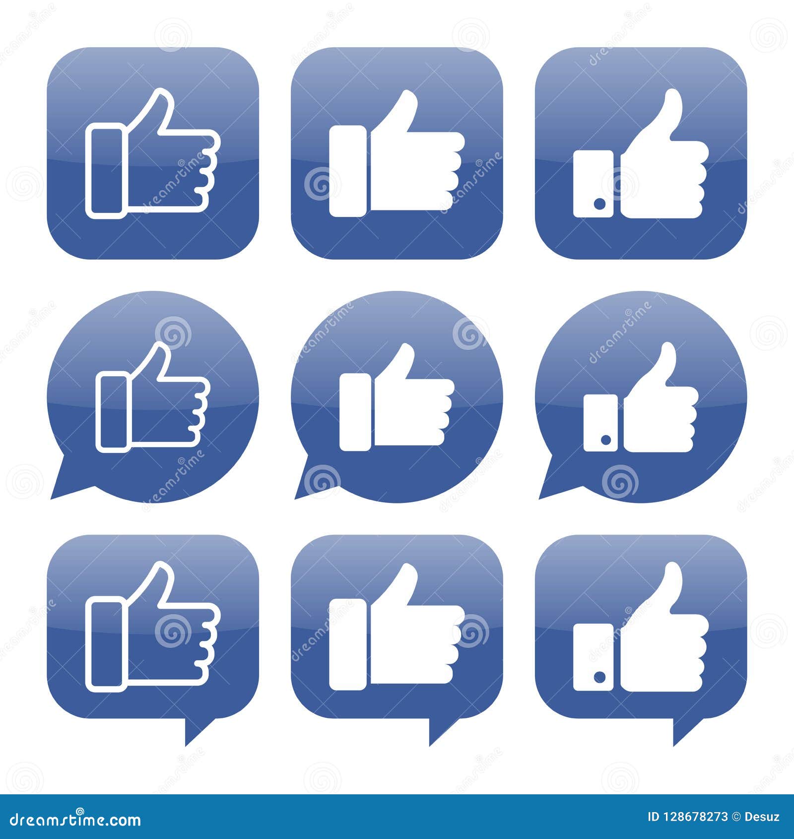 Facebook Like Icon Vector Collection Editorial Stock Photo ...