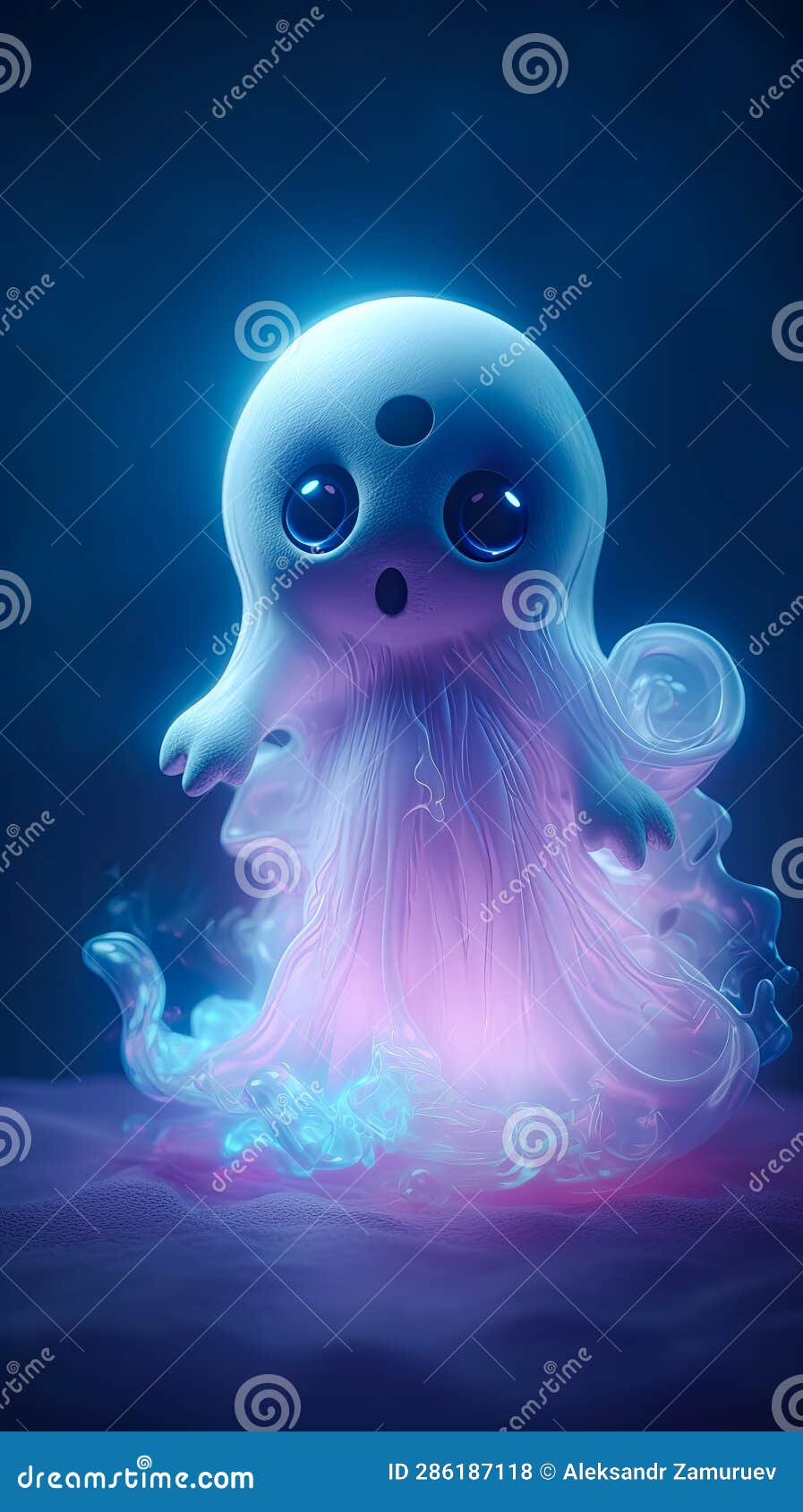 Illustration of Fairy Cute Scared Ghost. Halloween Concept Stock ...