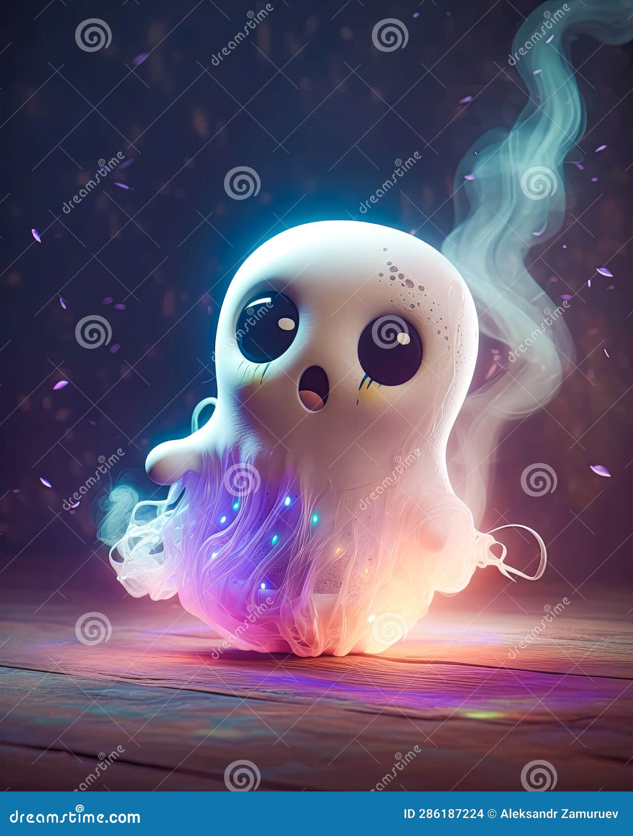 Illustration of Fairy Cute Scared Ghost. Halloween Concept Stock ...