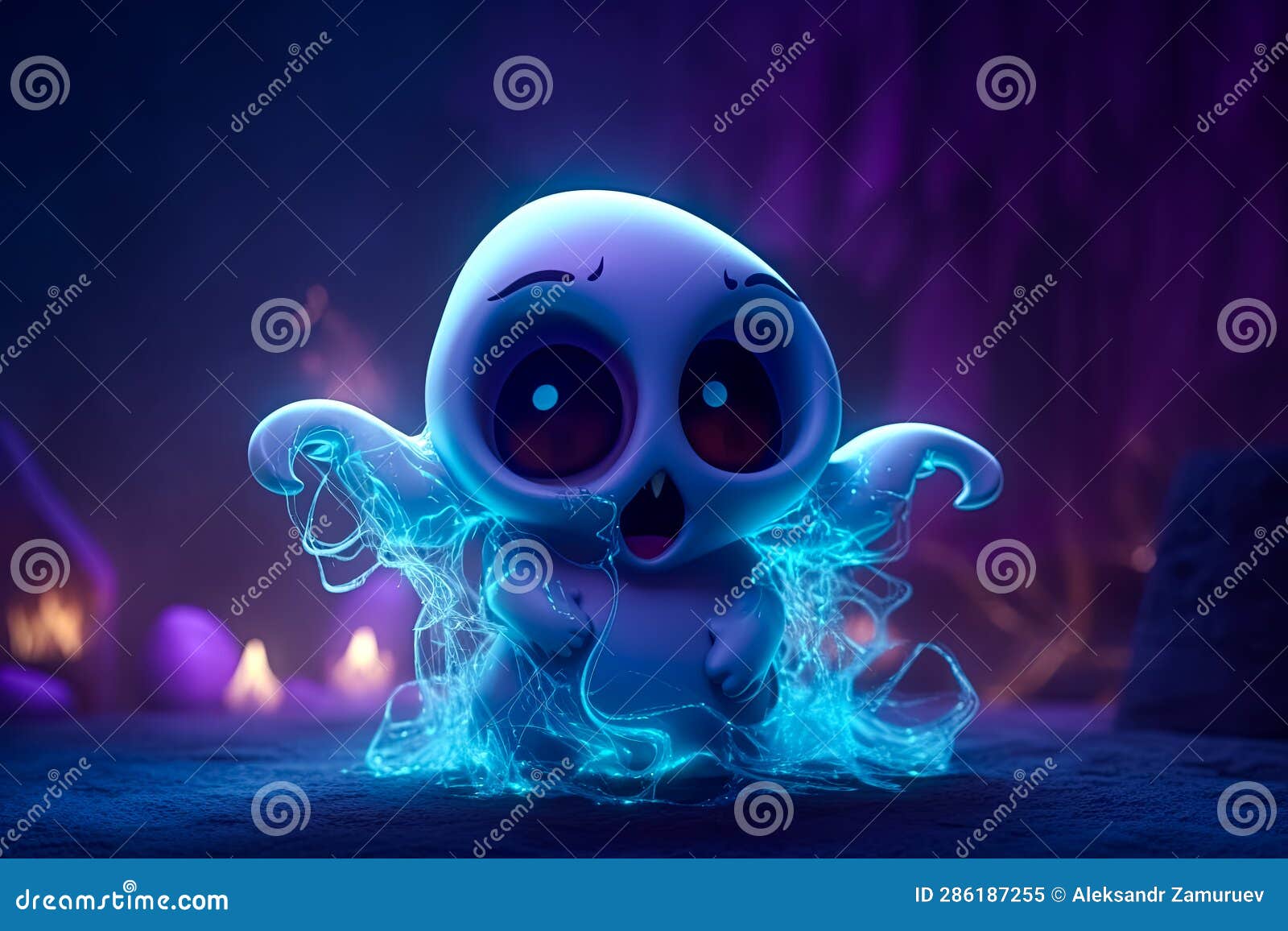Illustration of Fairy Cute Scared Ghost. Halloween Concept Stock ...