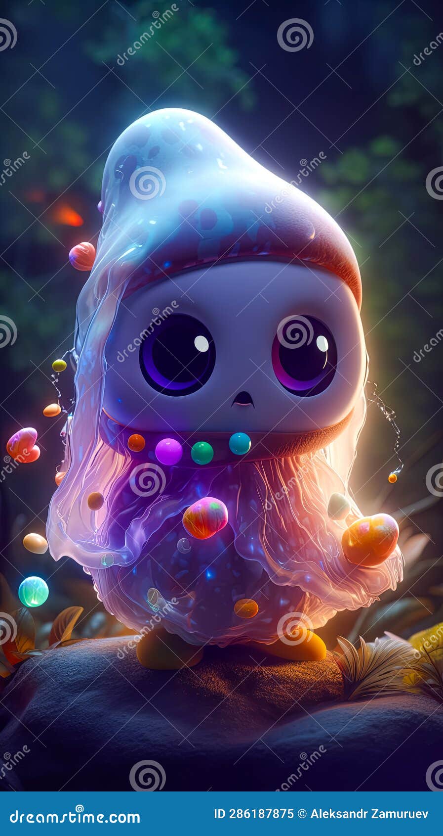Illustration of Fairy Cute Scared Ghost. Halloween Concept Stock ...