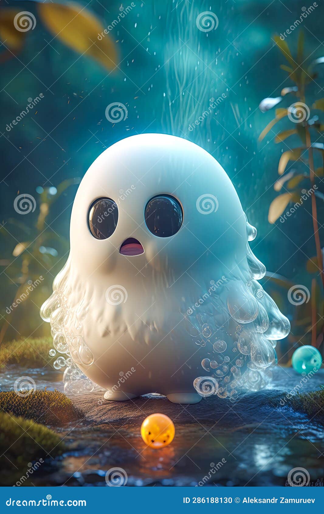Illustration of Fairy Cute Scared Ghost. Halloween Concept Stock ...