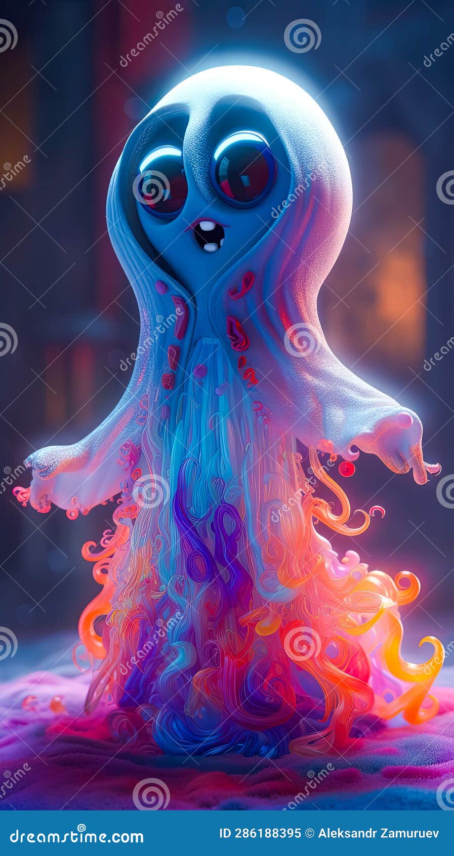 Illustration of Fairy Cute Scared Ghost. Halloween Concept Stock ...
