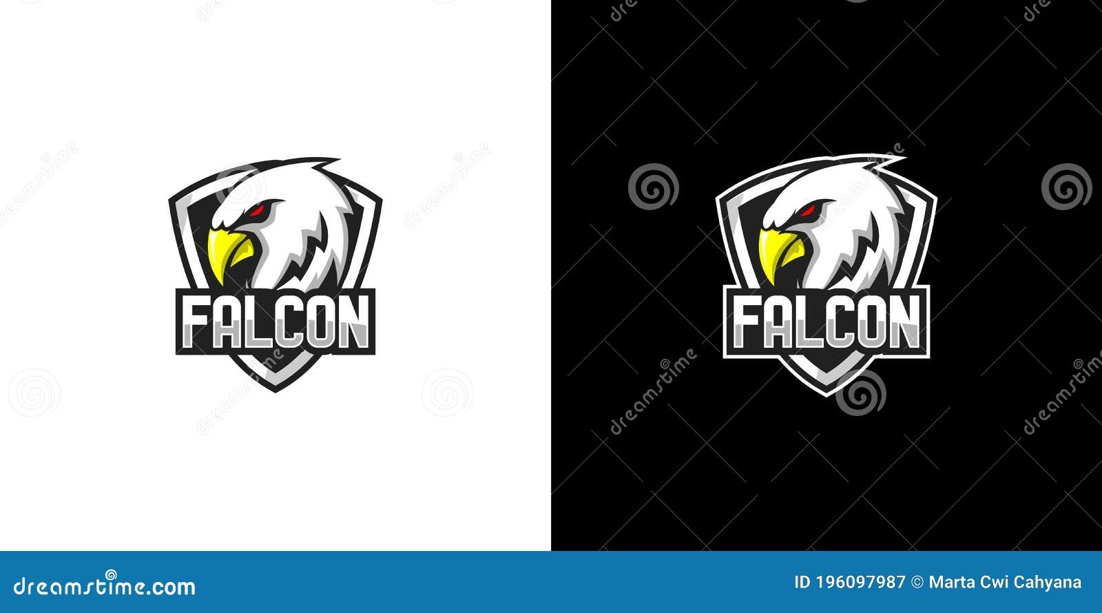 Illustration Falcon Shield Logo Vector Design Stock Vector ...