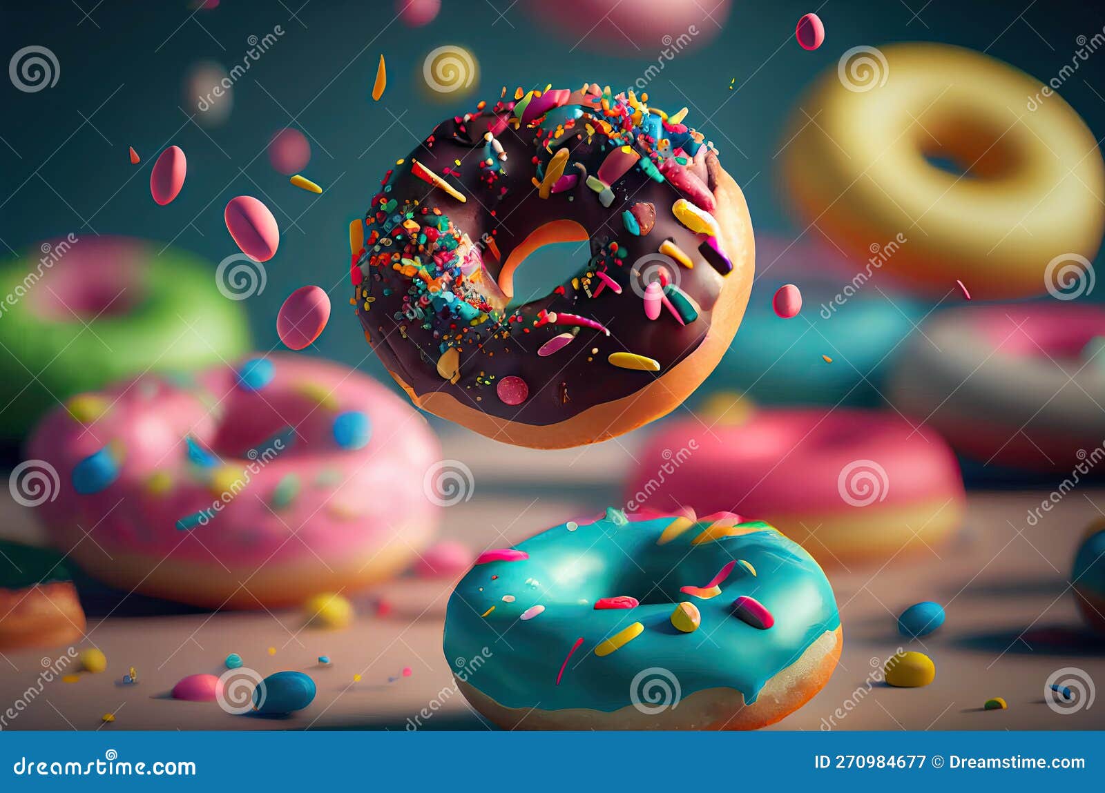 Illustration of the Falling Pink Donuts Stock Illustration ...