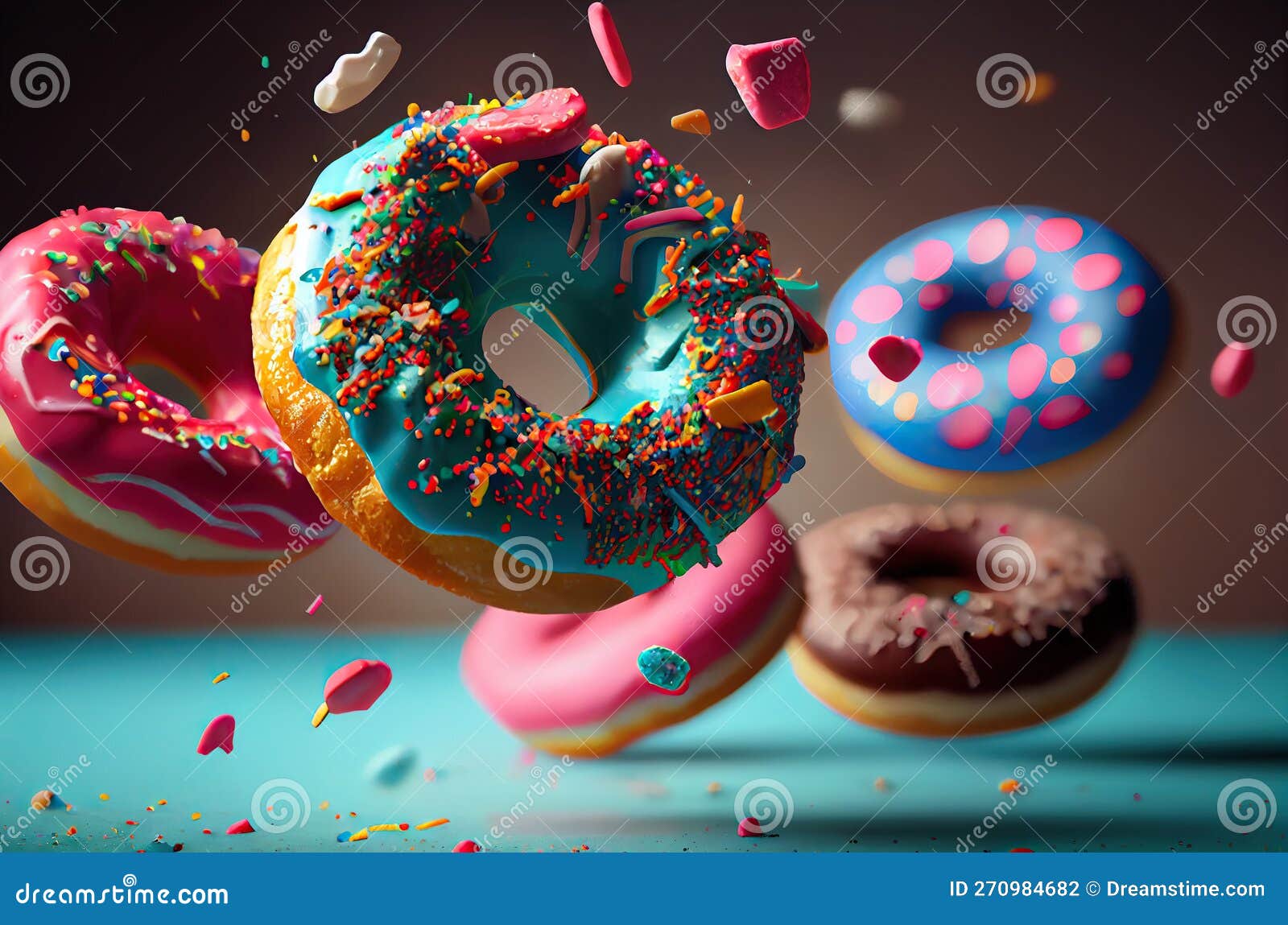 Illustration of the Falling Pink Donuts Stock Illustration ...