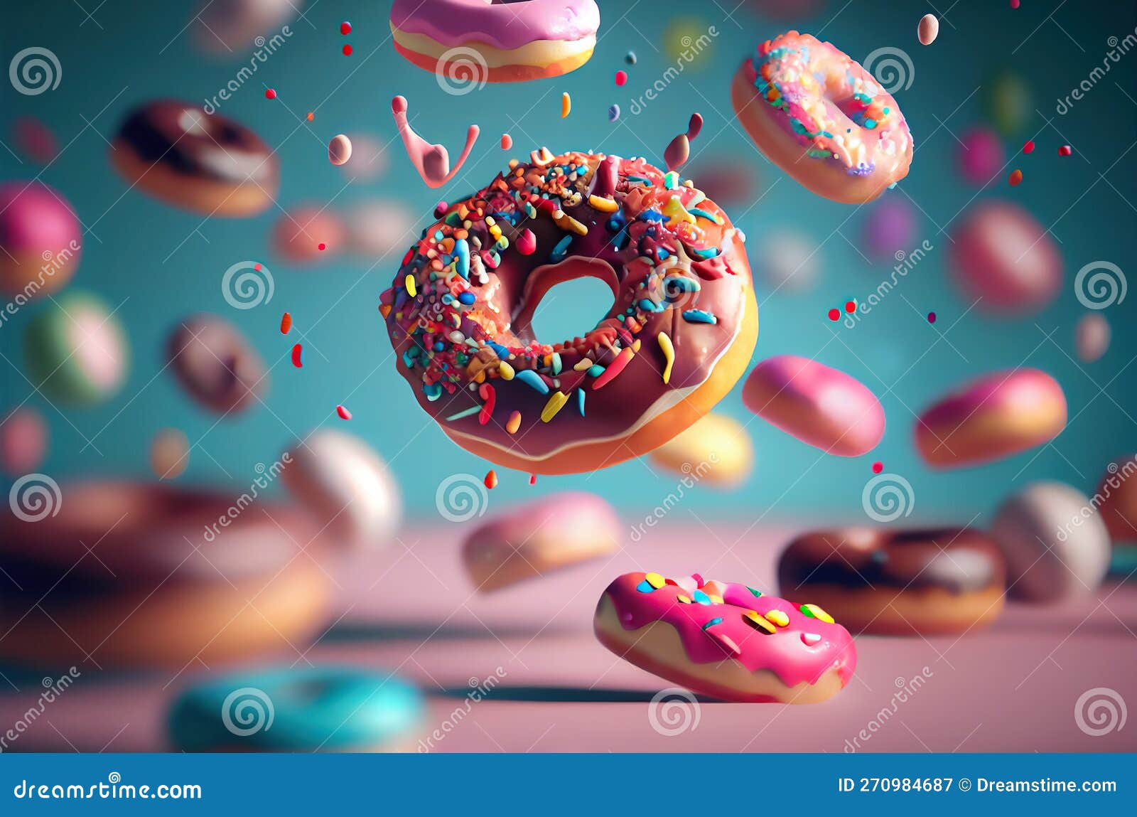 Illustration of the Falling Pink Donuts Stock Illustration ...