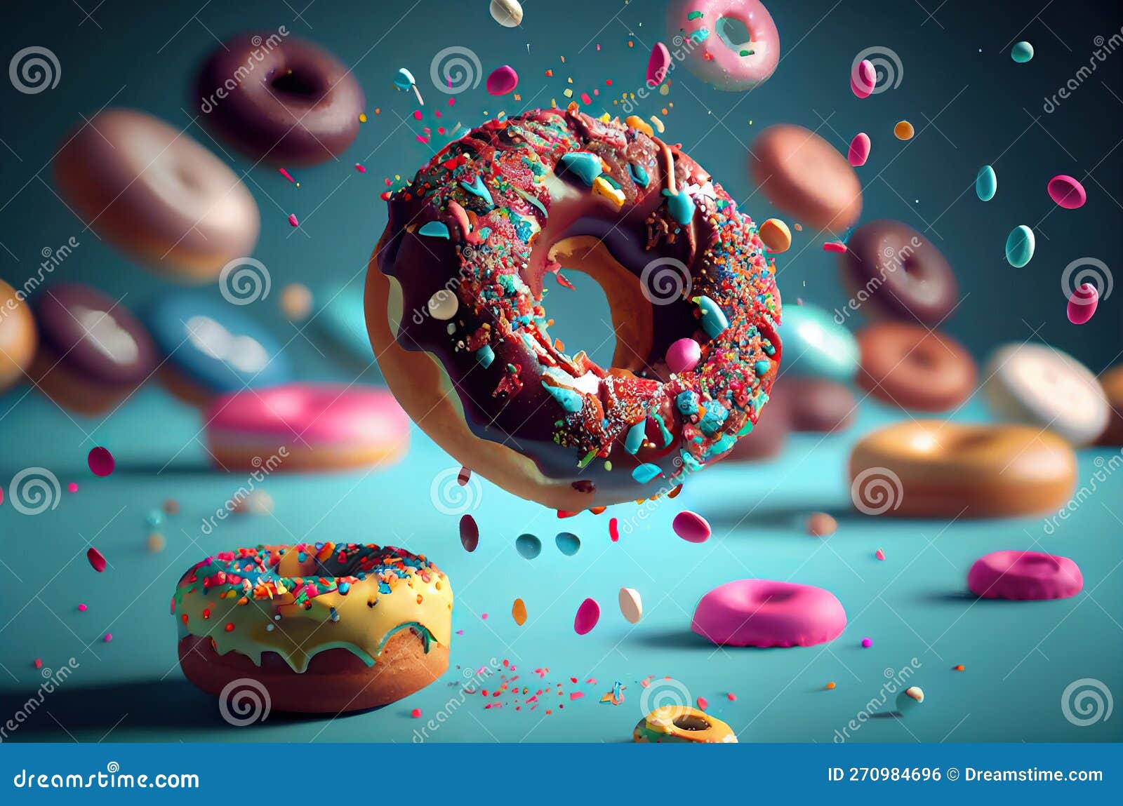 Illustration of the Falling Pink Donuts Stock Illustration ...