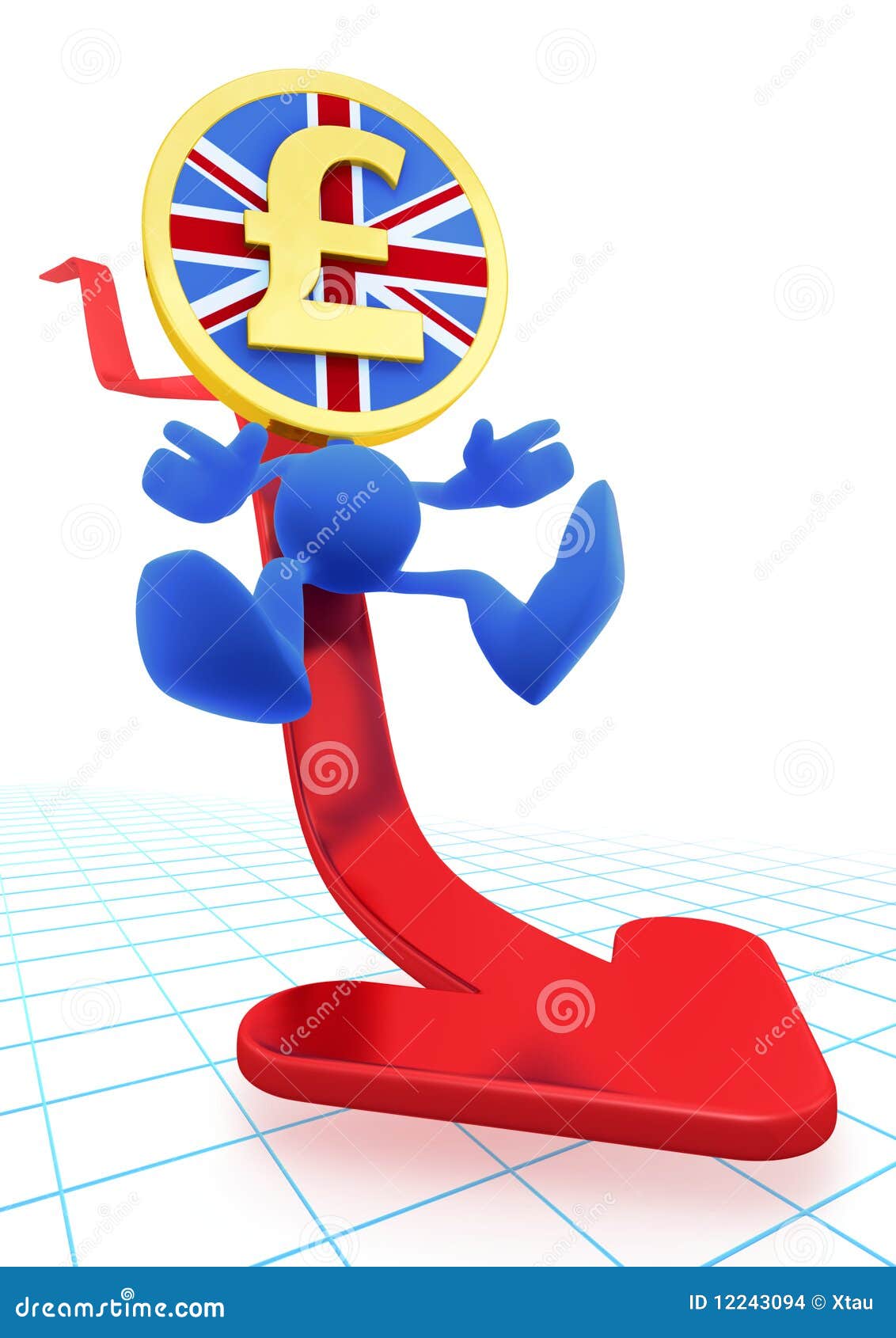 Illustration of the Falling UK Pound Sterling Stock Illustration ...
