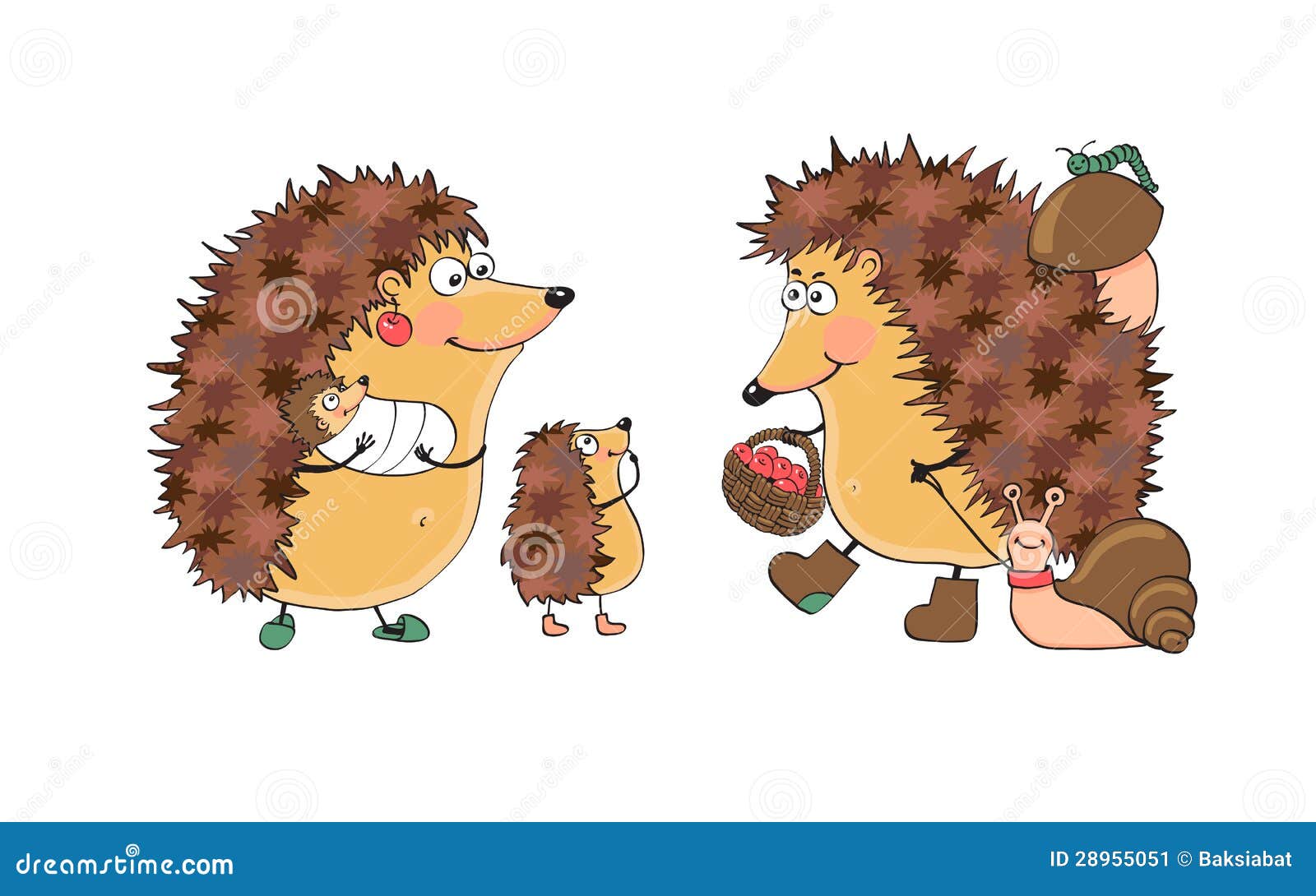 Illustration of Family Hedgehogs Stock Vector - Illustration of ...