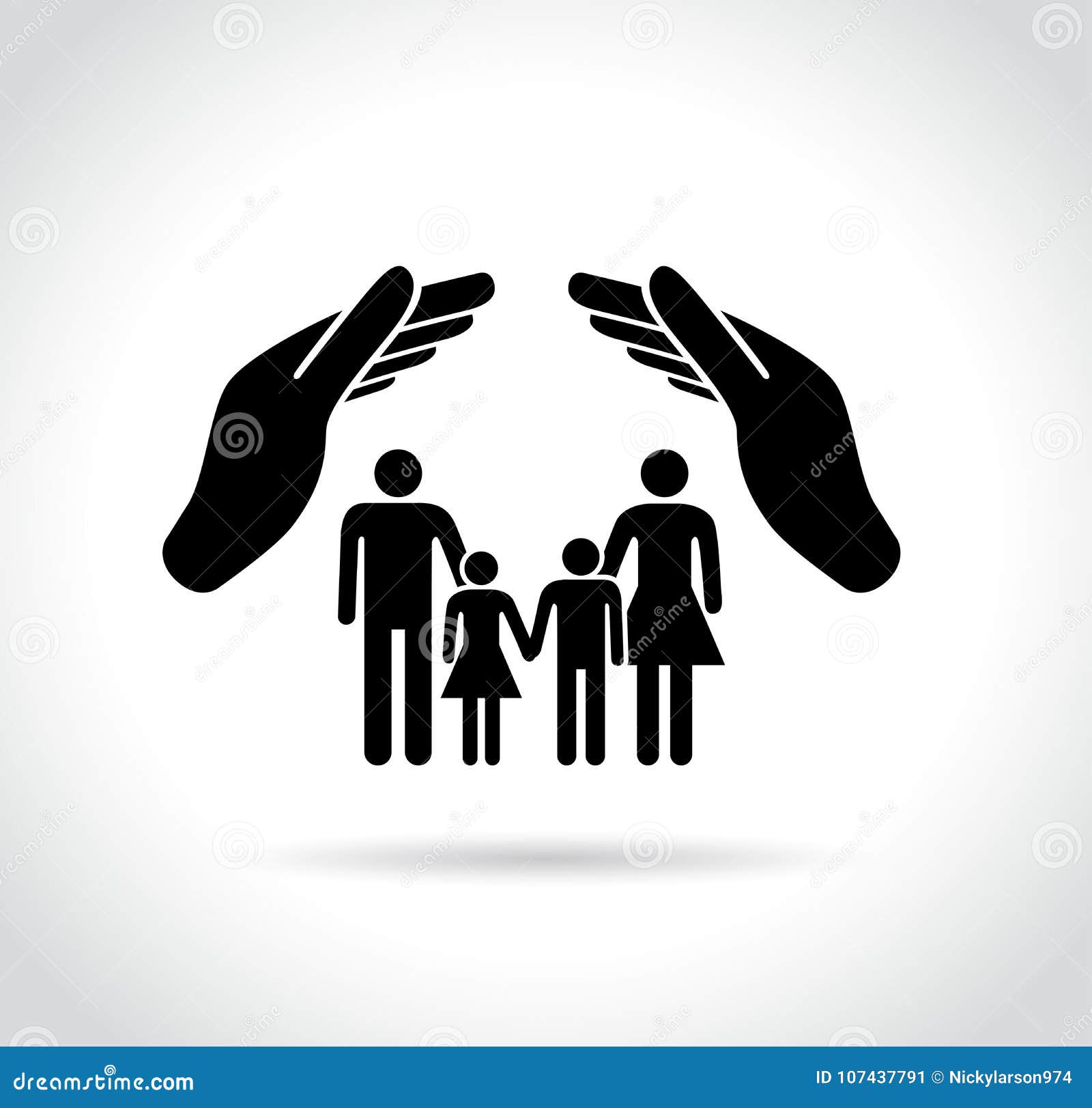 Family Protection Icon on White Background Stock Vector - Illustration ...
