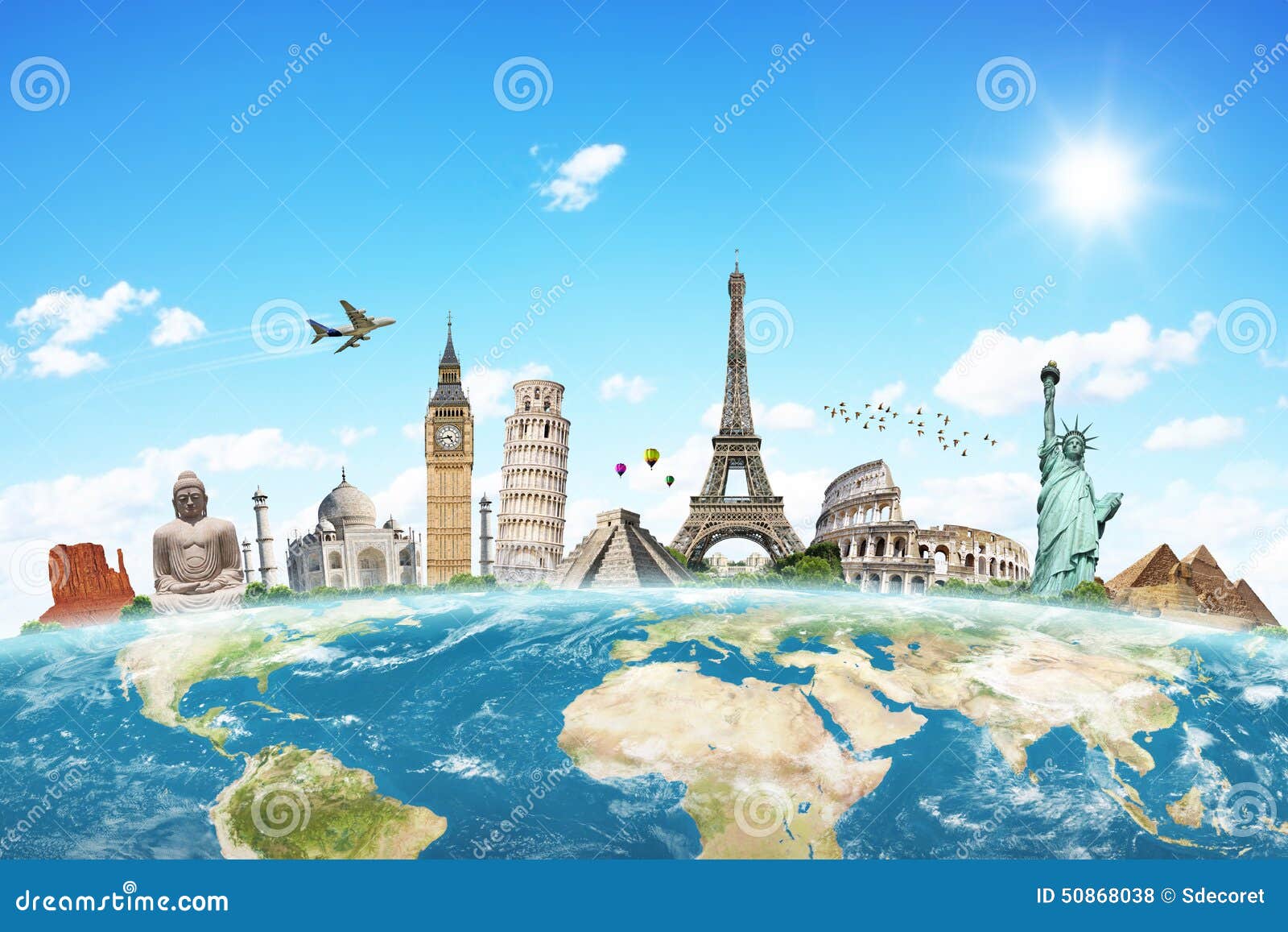 Illustration of Famous Monument of the World Stock Illustration ...