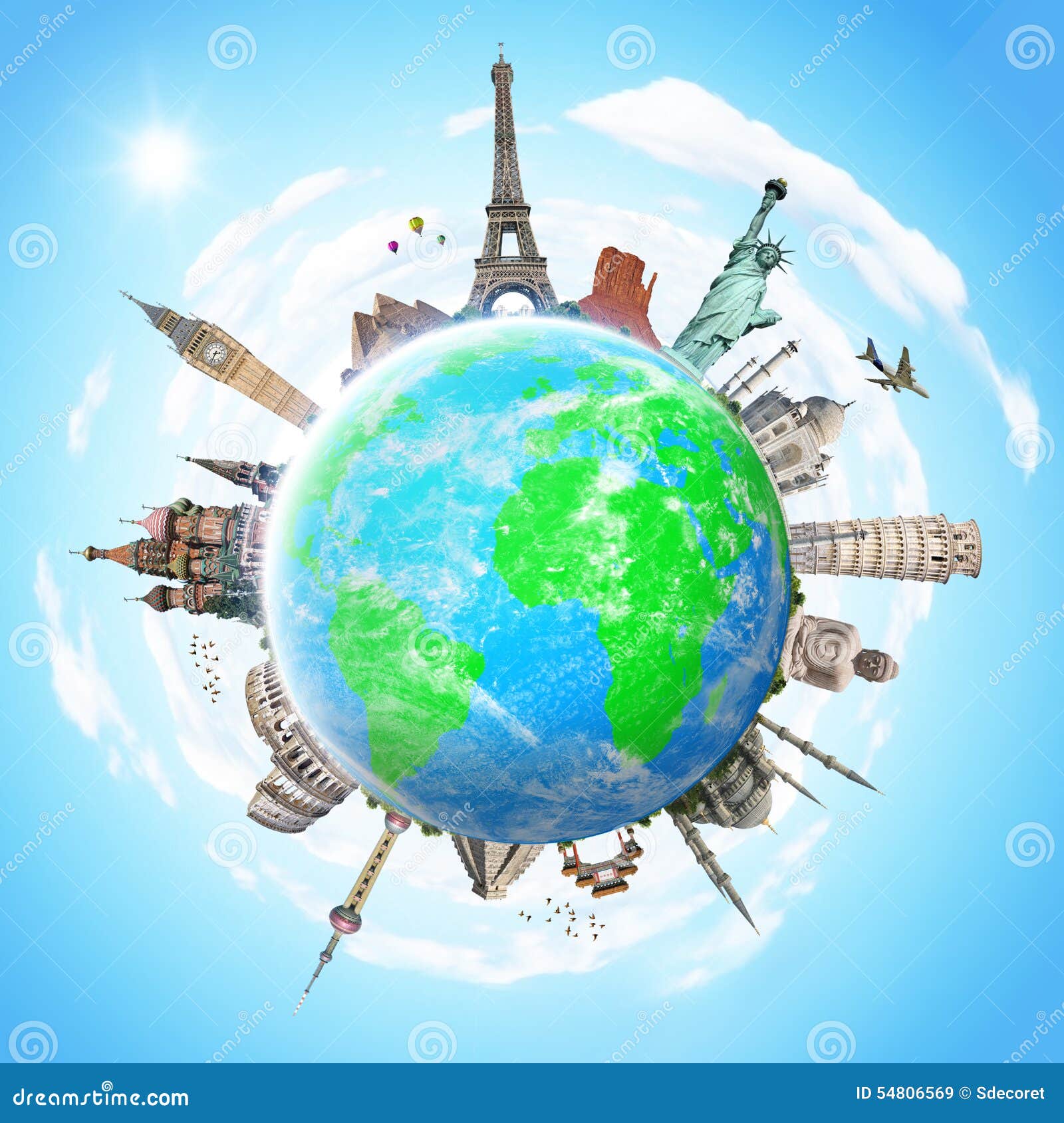 Illustration of Famous Monument of the World Stock Illustration ...