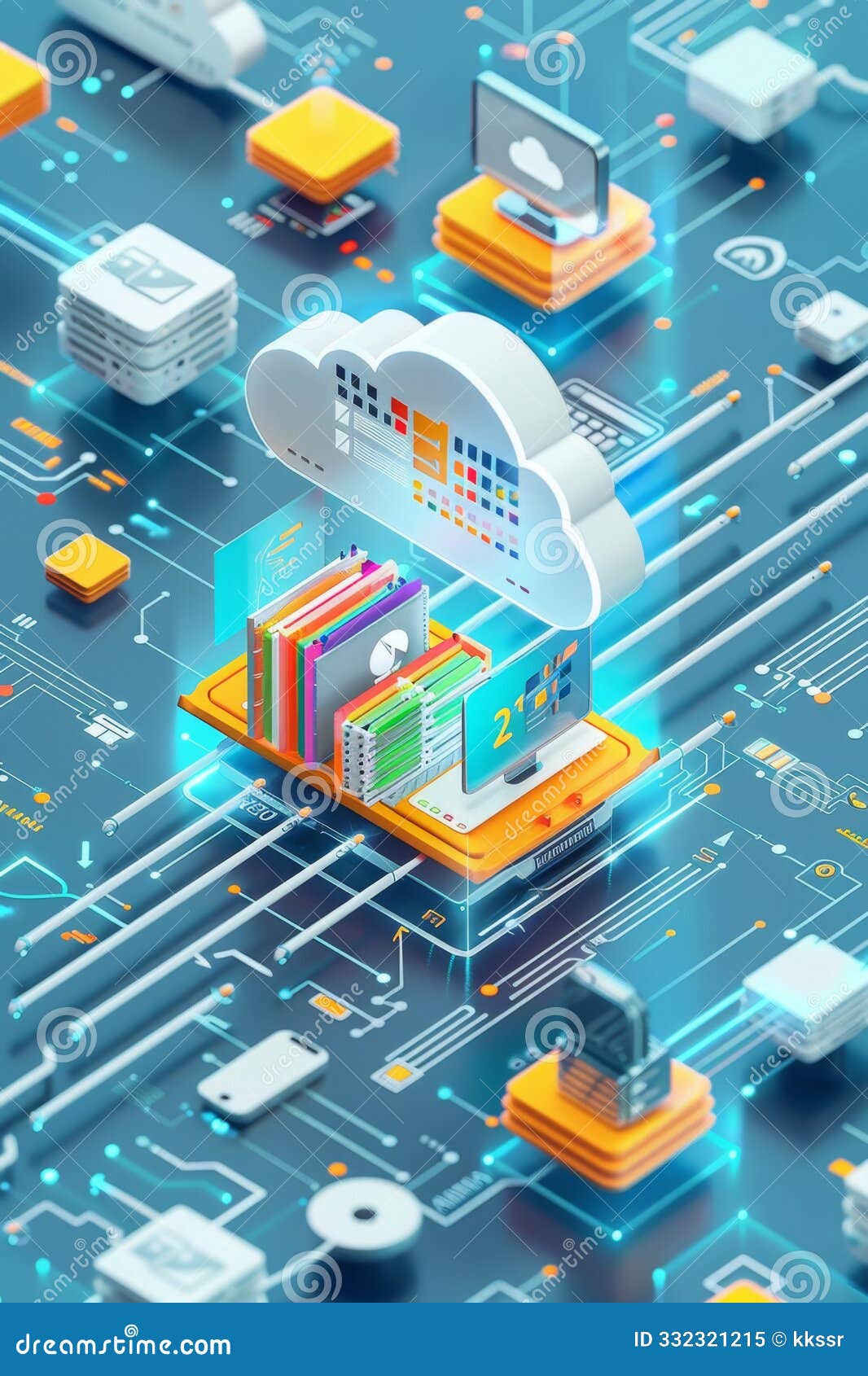 Illustration of Fast Data Transfer, Cloud Migration, File Integration ... Illustration of Fast Data Transfer, Cloud Migration, File Integration ...