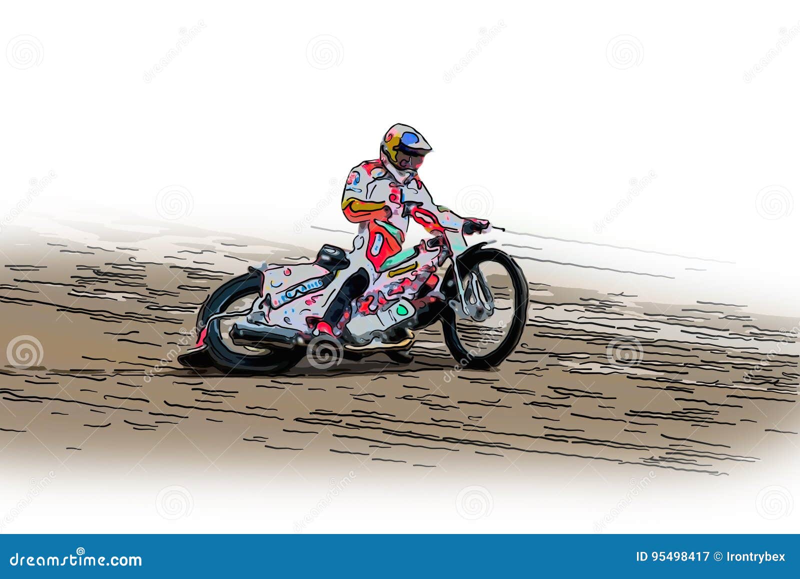 An Illustration of a Fast Motorcycle on a Speedway Stock Illustration ...