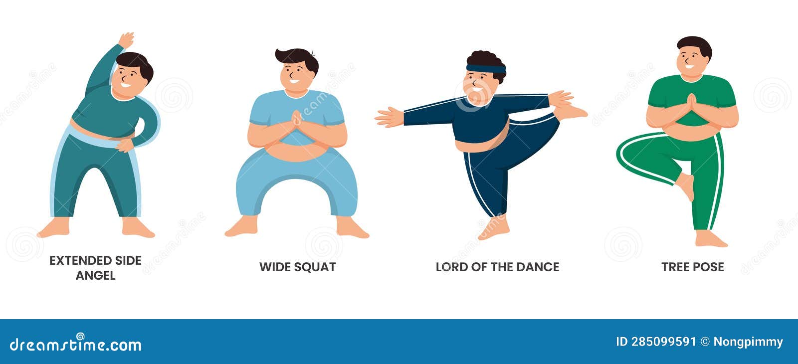 Illustration of Fat Men Doing Yoga Pose Stock Vector - Illustration of ...