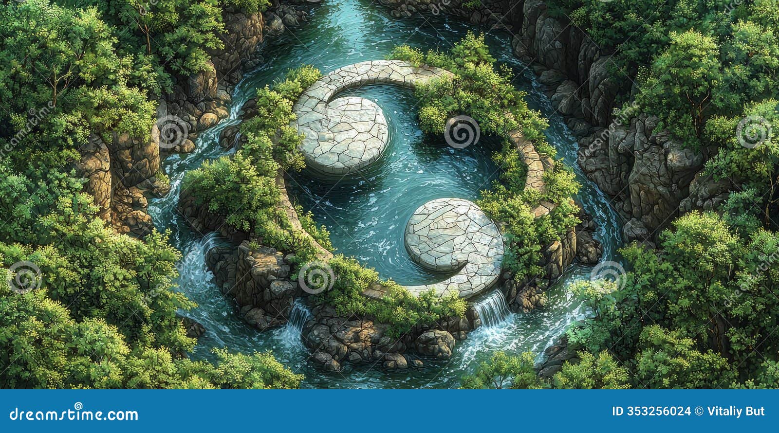 Illustration Features Creative Representation of Yin Yang Symbol ...