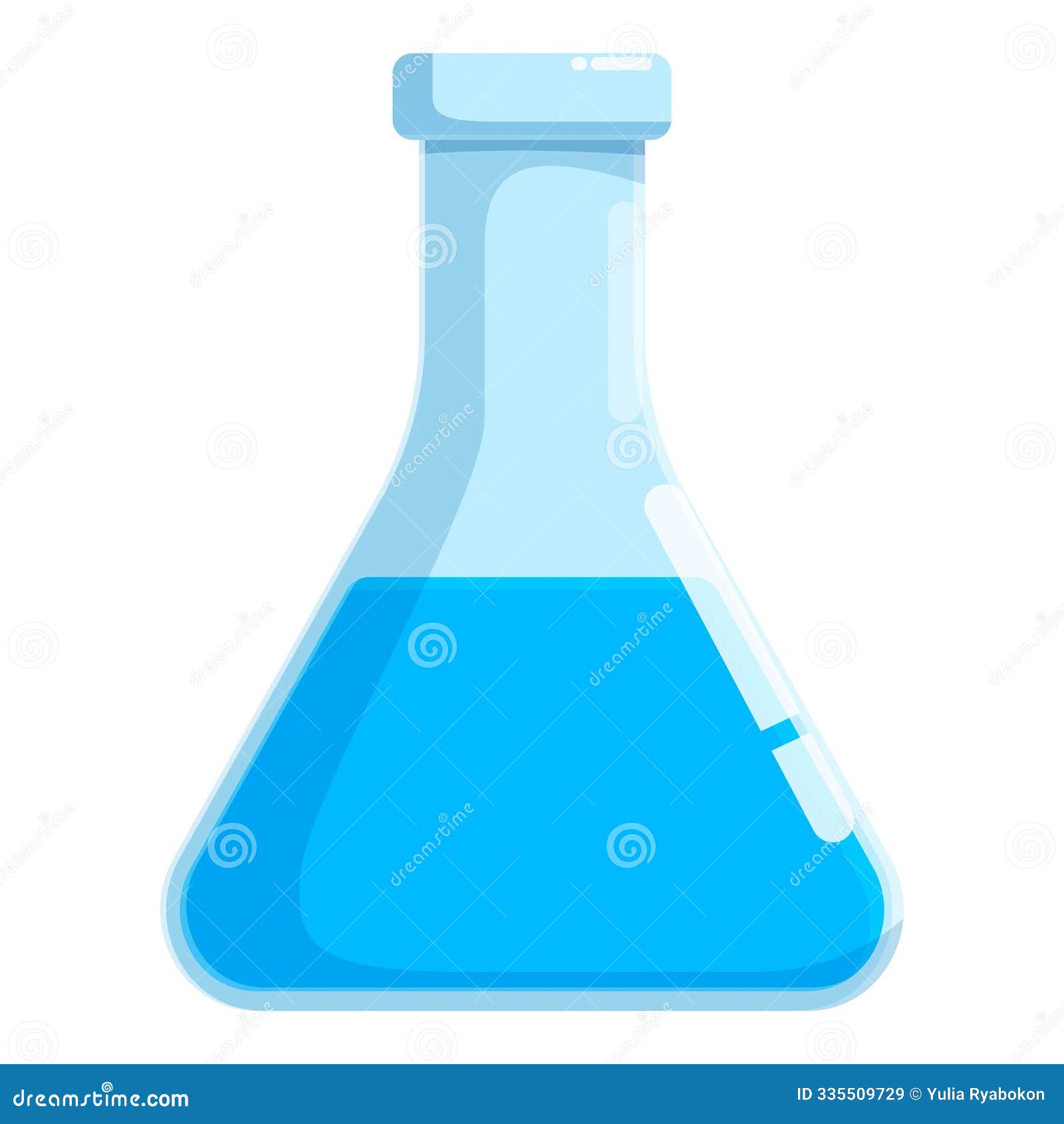 Erlenmeyer Flask Containing Blue Chemical Solution Illustration Stock ...