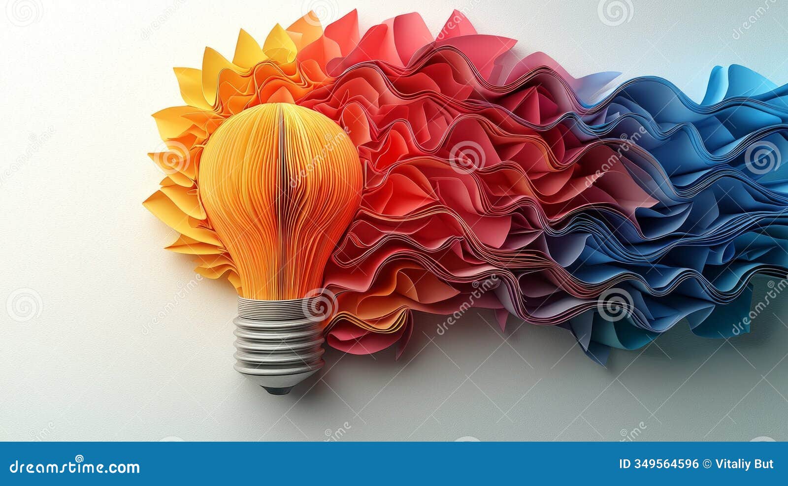 Illustration Features Light Bulb Created Origami Techniques. Vibrant ...