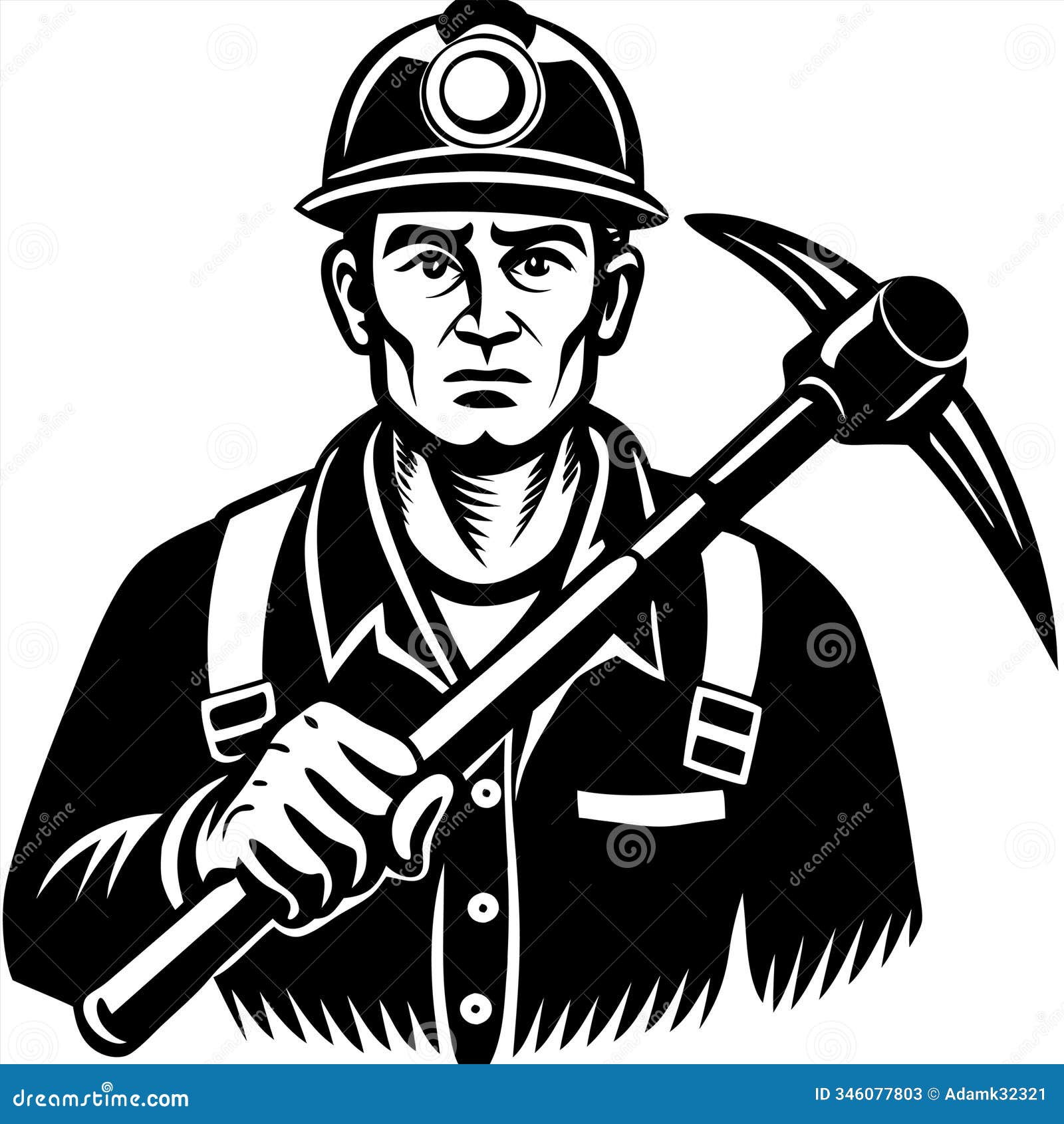 Miner with Pickaxe Illustration Symbolizing Hard Work and Industry ...