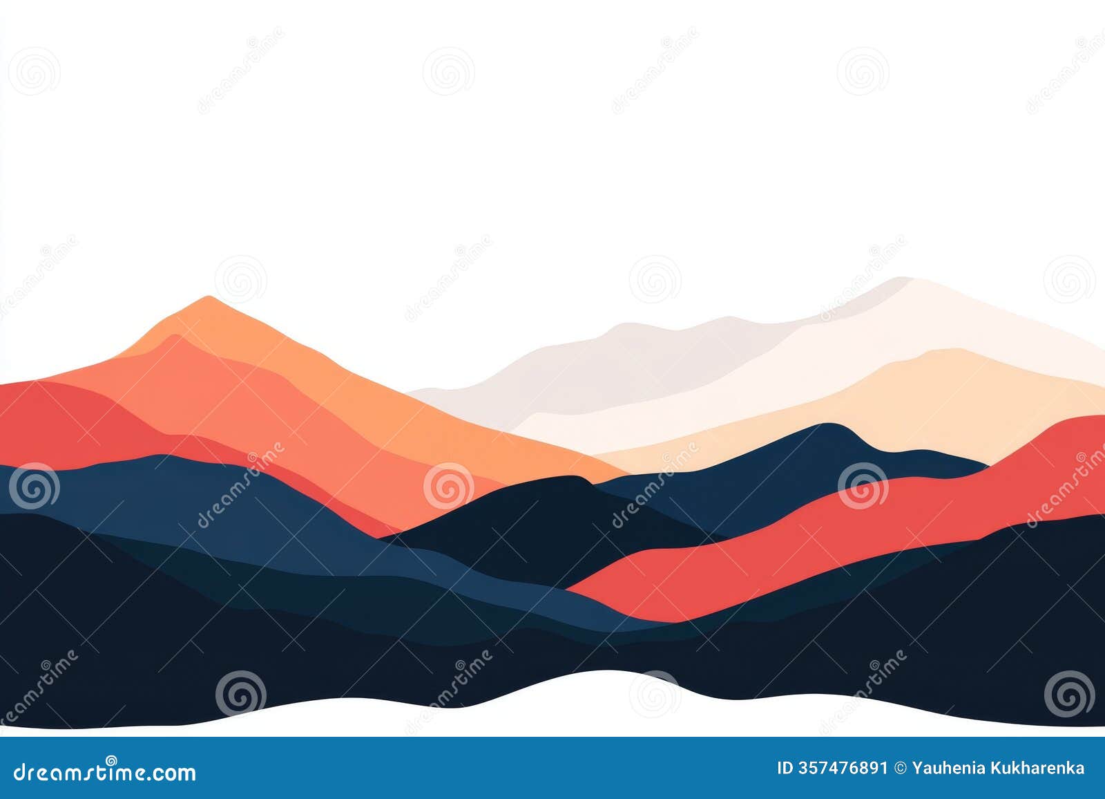Minimalist Mountain Range Vector Graphic Stock Illustration ...