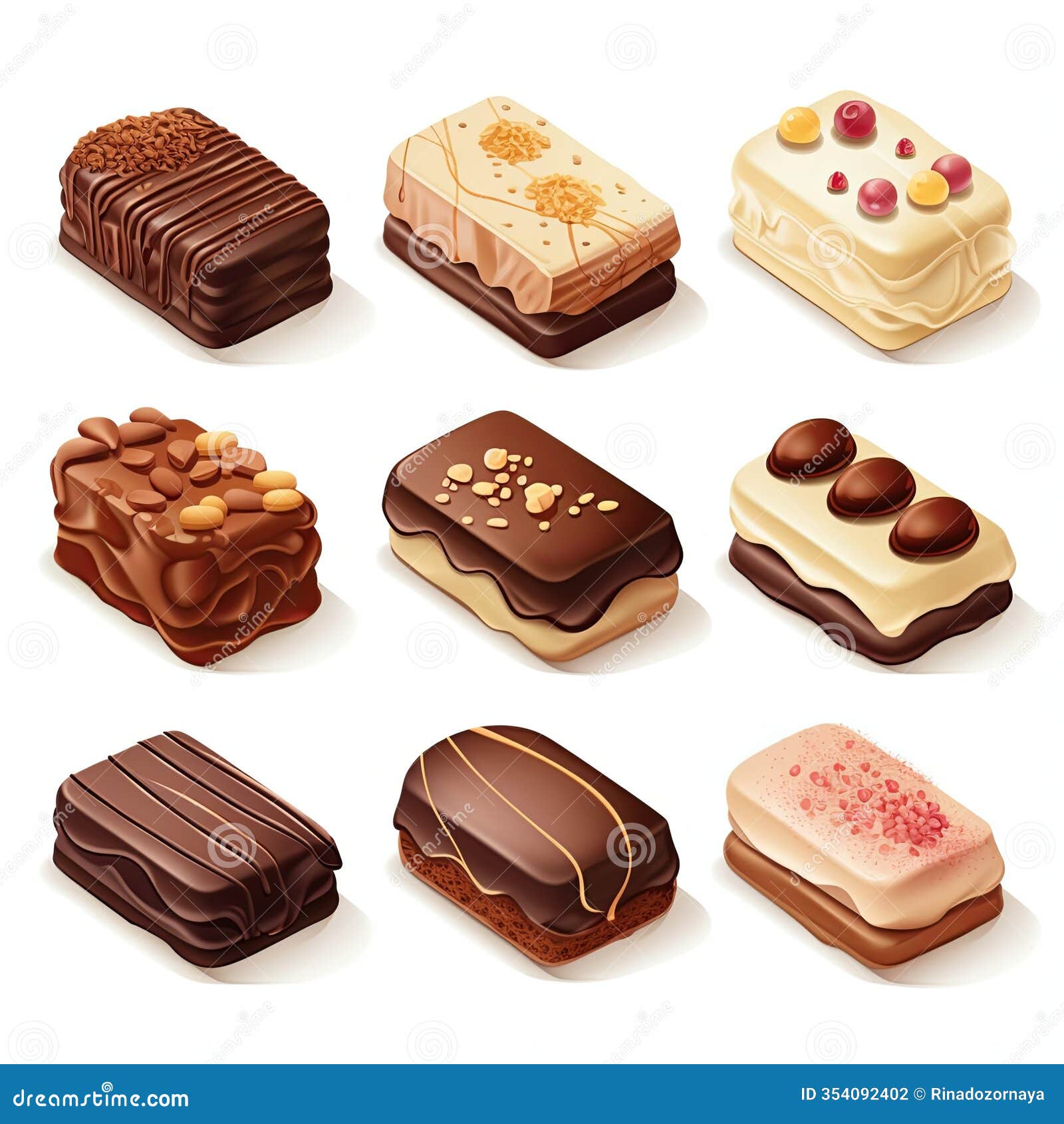 Illustration Featuring an Assortment of Different Chocolate Bars on ...