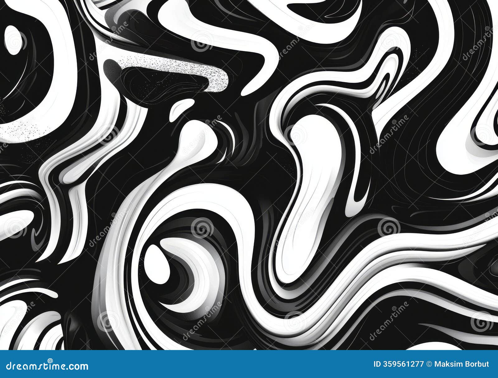 Illustration Featuring Distorted and Warped Geometric Patterns in Black ...