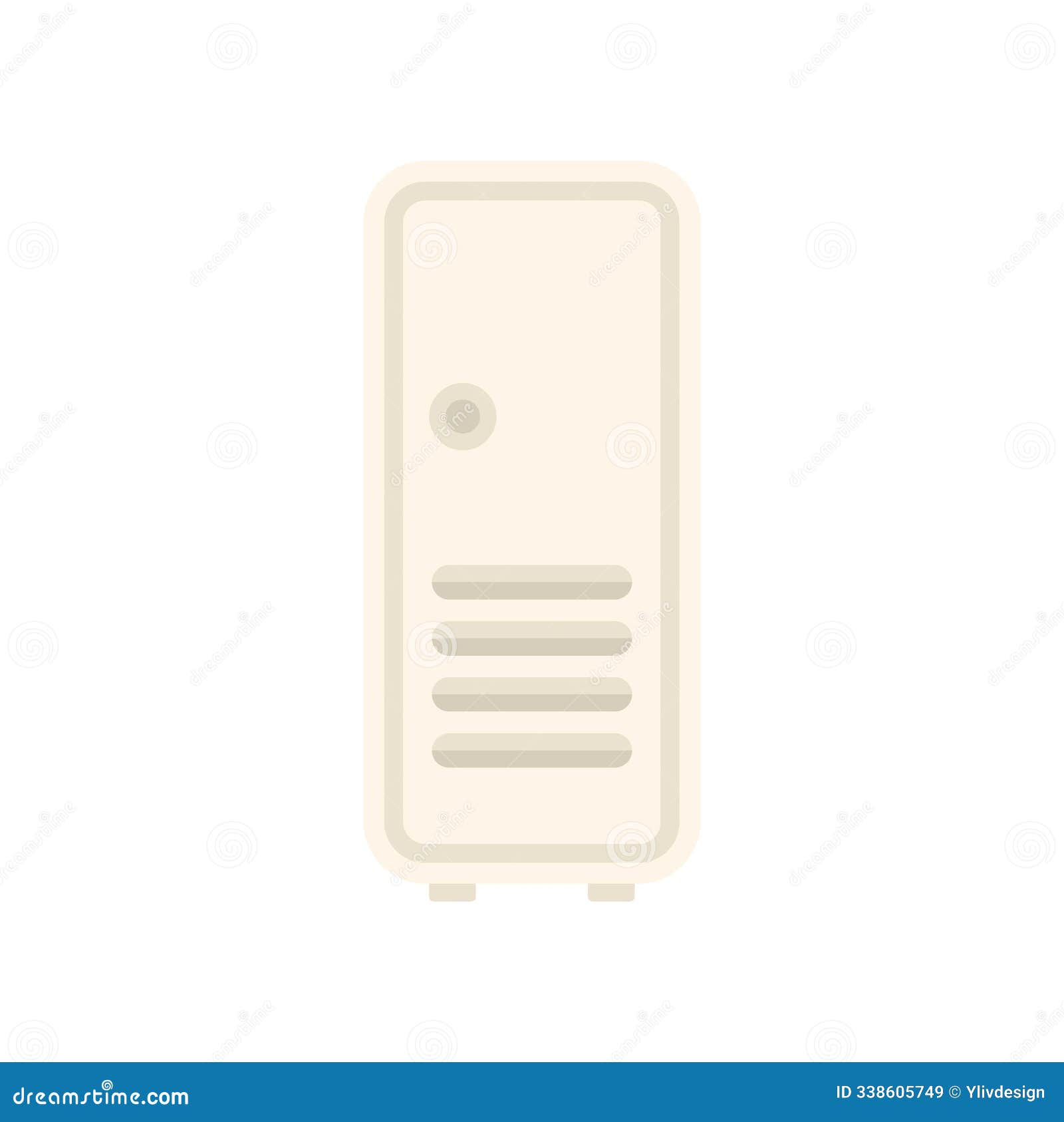 Big Cpu Tower Standing on White Background Stock Illustration ...