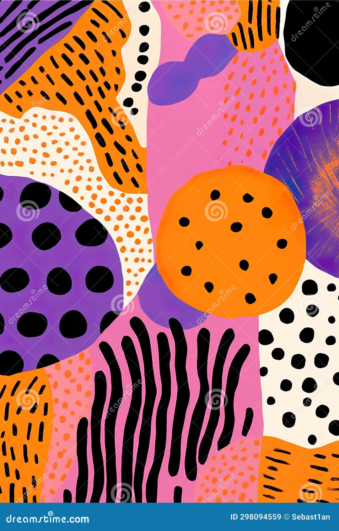 Illustration Featuring Organic Shapes Forming a Captivating Pattern ...