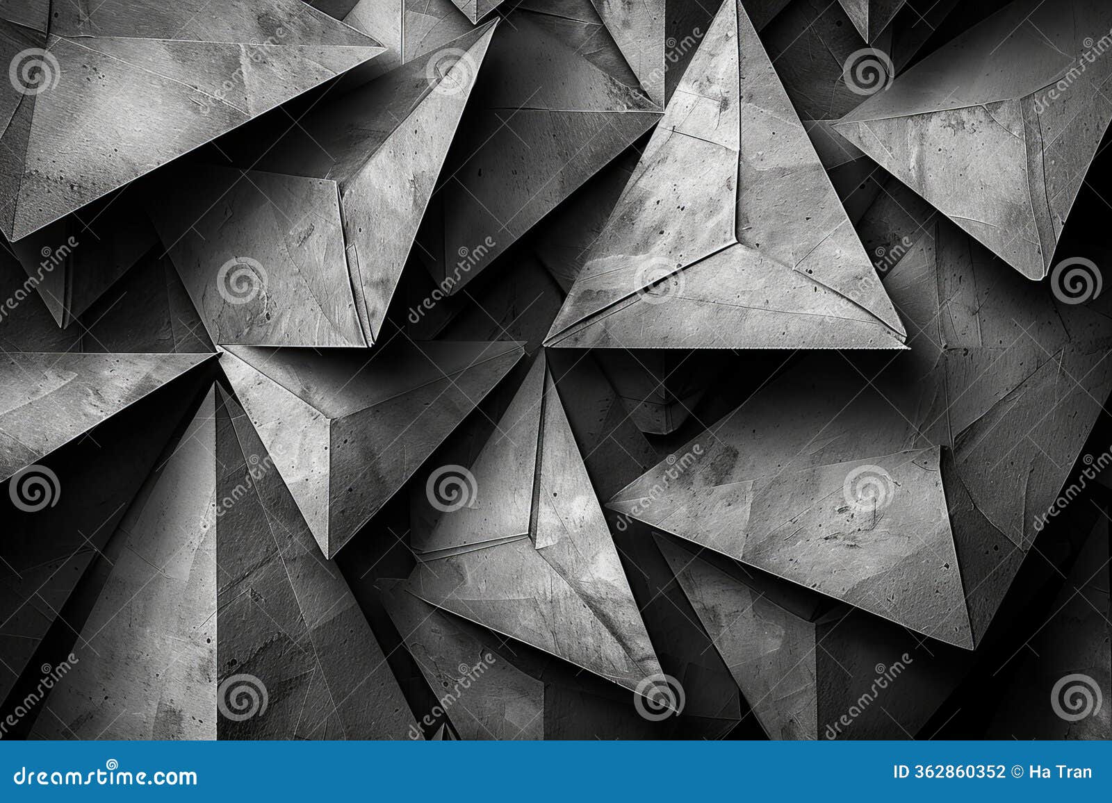 Featuring a Series of Paper Triangles in Black and White, High Quality ...