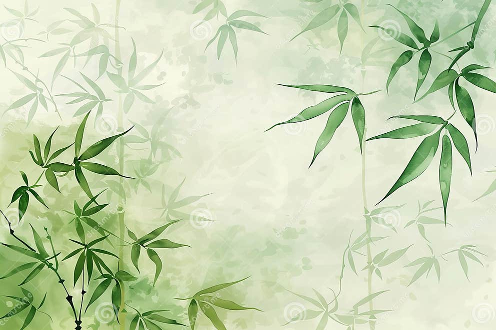 Featuring a Simple Background with a Light Green Gradient and Bamboo ...