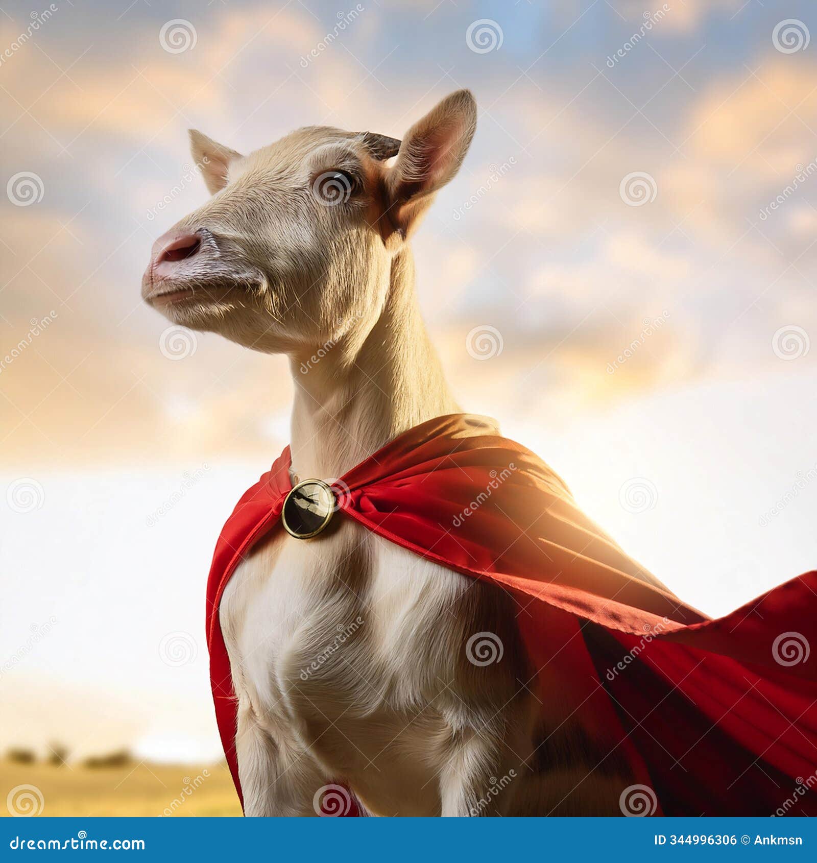 Superhero In A Dynamic Pose With A Flowing Cape, Emblematic Costume ...