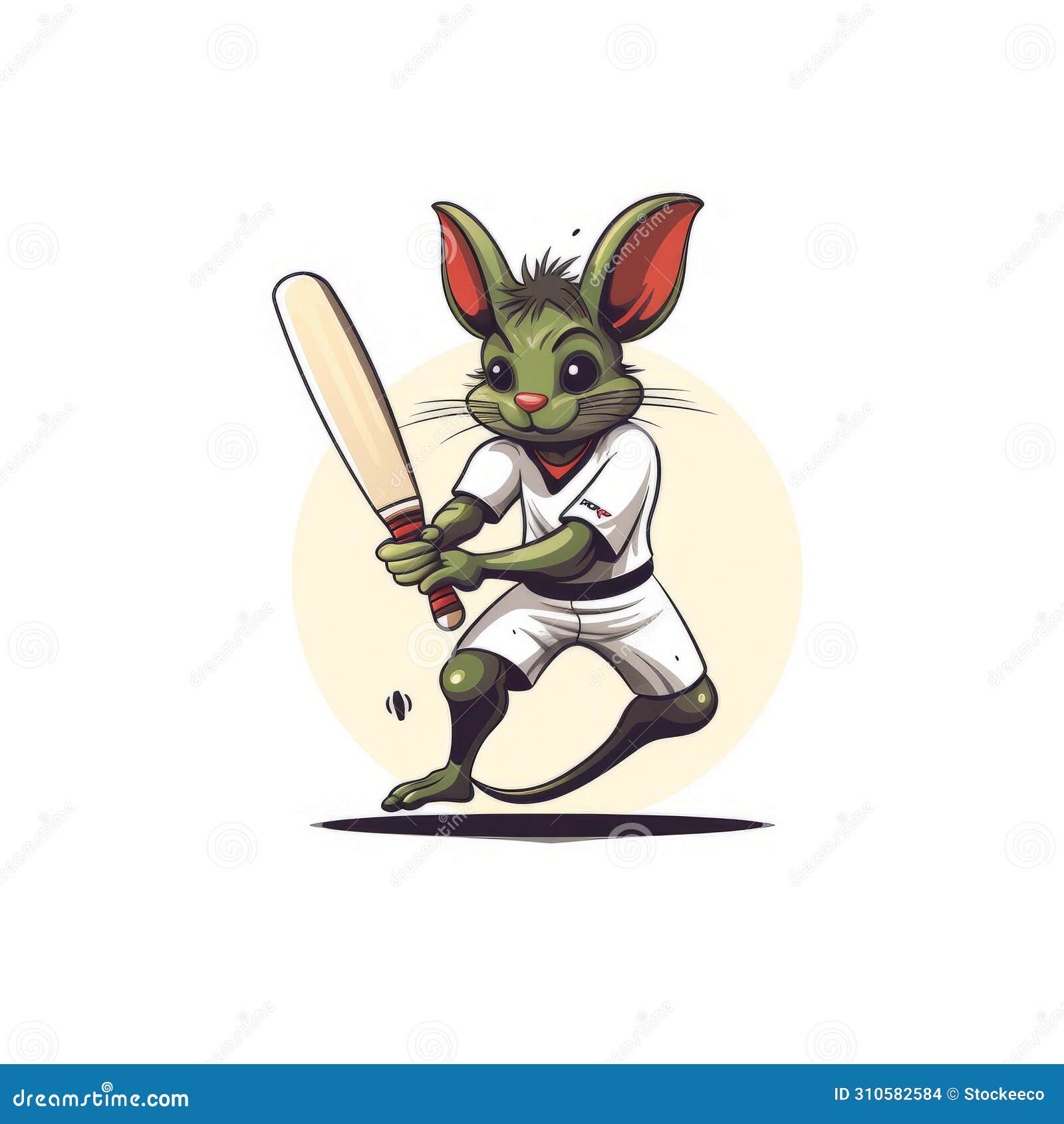 Unique Yokai Cricket Mouse: Minimalist Cartoon Illustration Stock ...