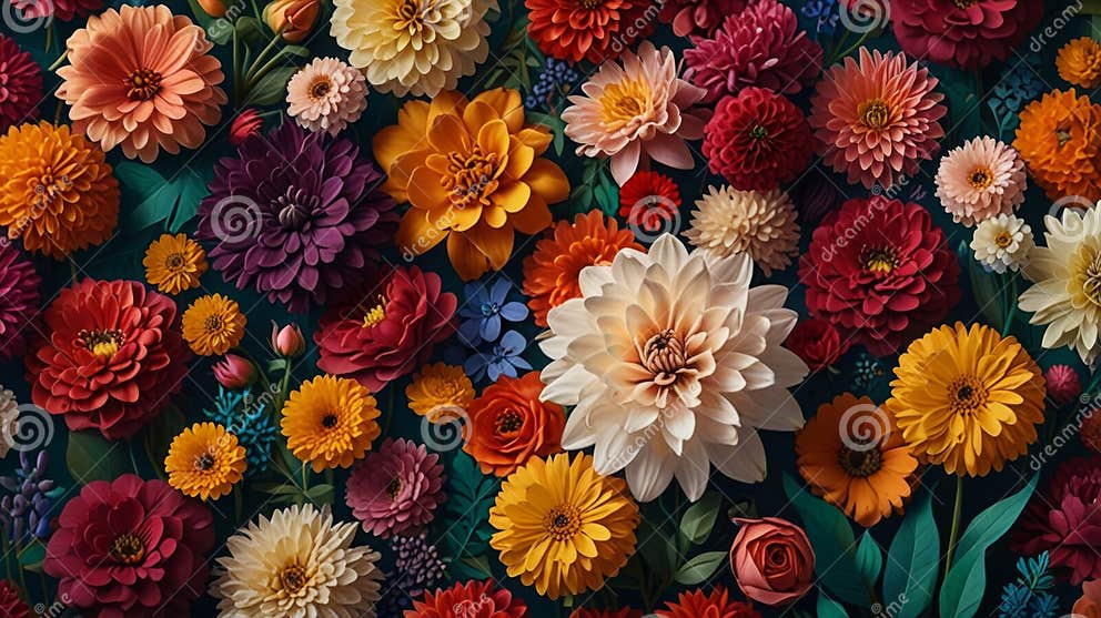 An Illustration Featuring a Vibrant Background Filled with a Multitude ...