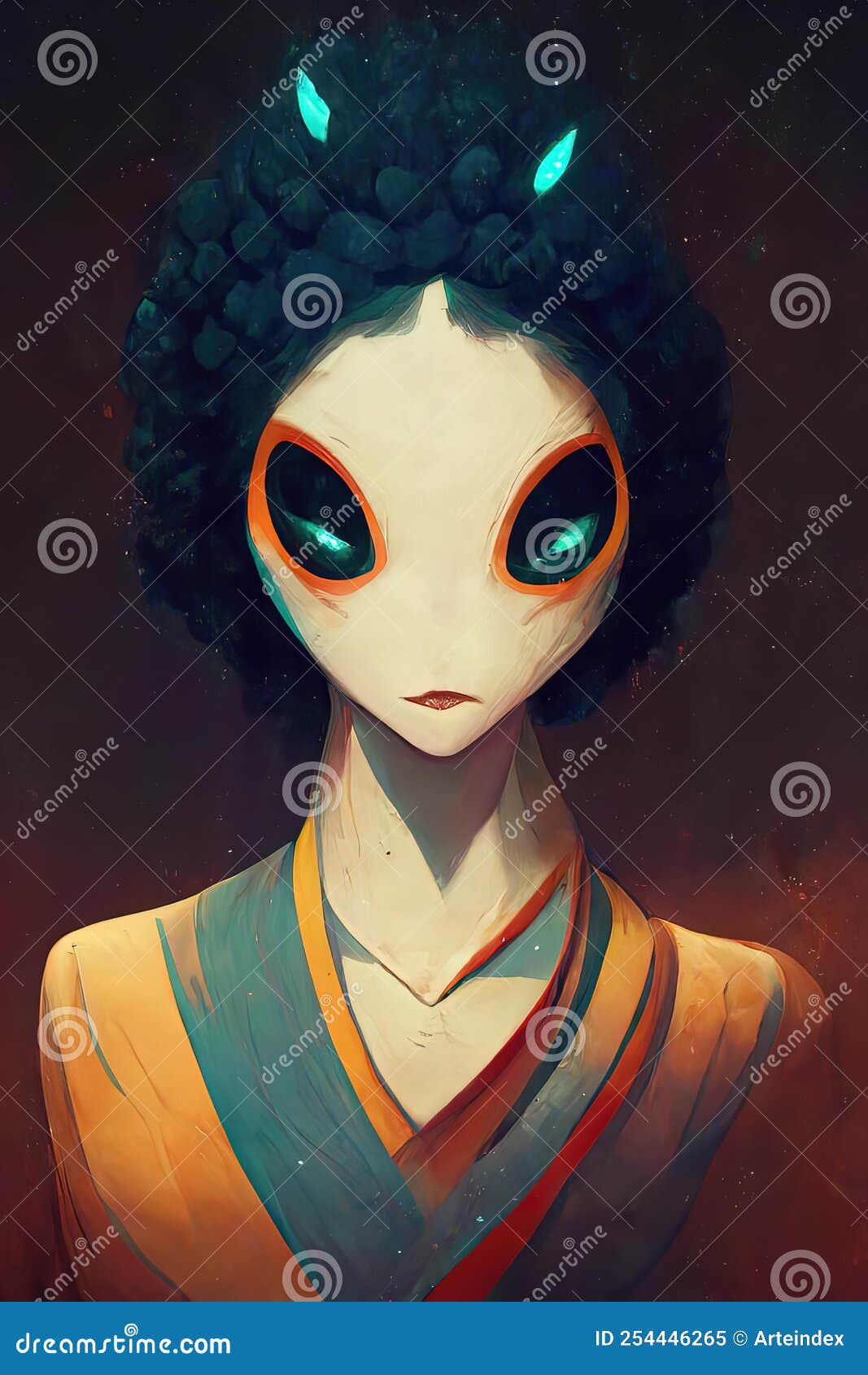 Female Alien Creature, Outer Space Martian Stock Illustration ...