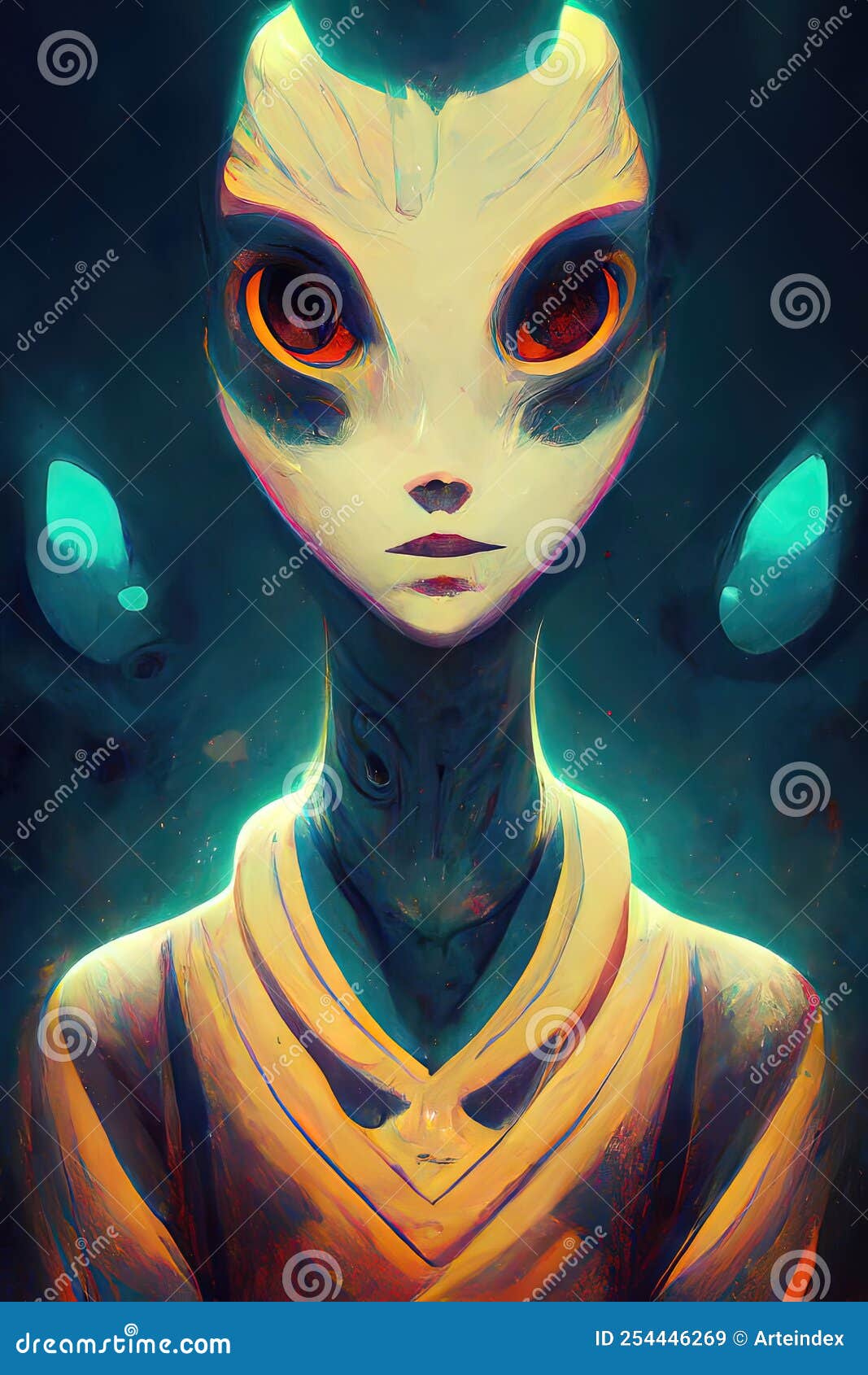 Female Alien Creature, Outer Space Martian Stock Illustration ...