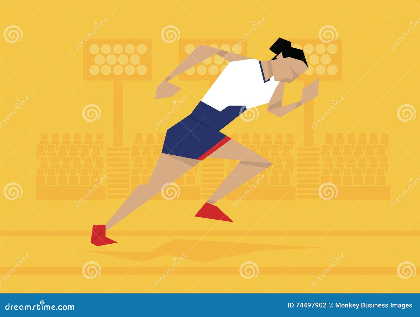 Illustration of Female Athlete Competing in Sprint Race Stock Vector ...