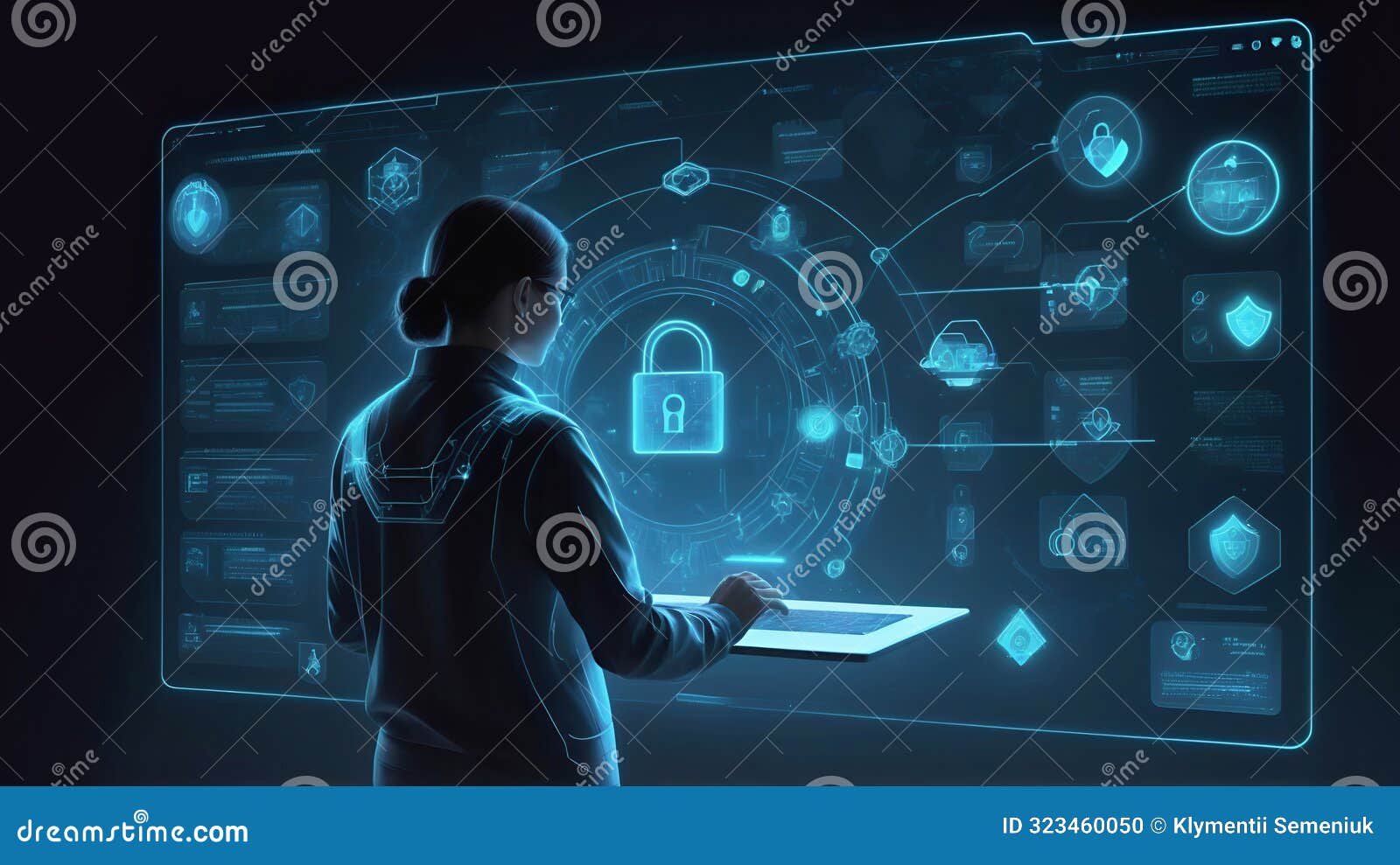 Illustration of a Female Cyber Security Professional Developing a ...