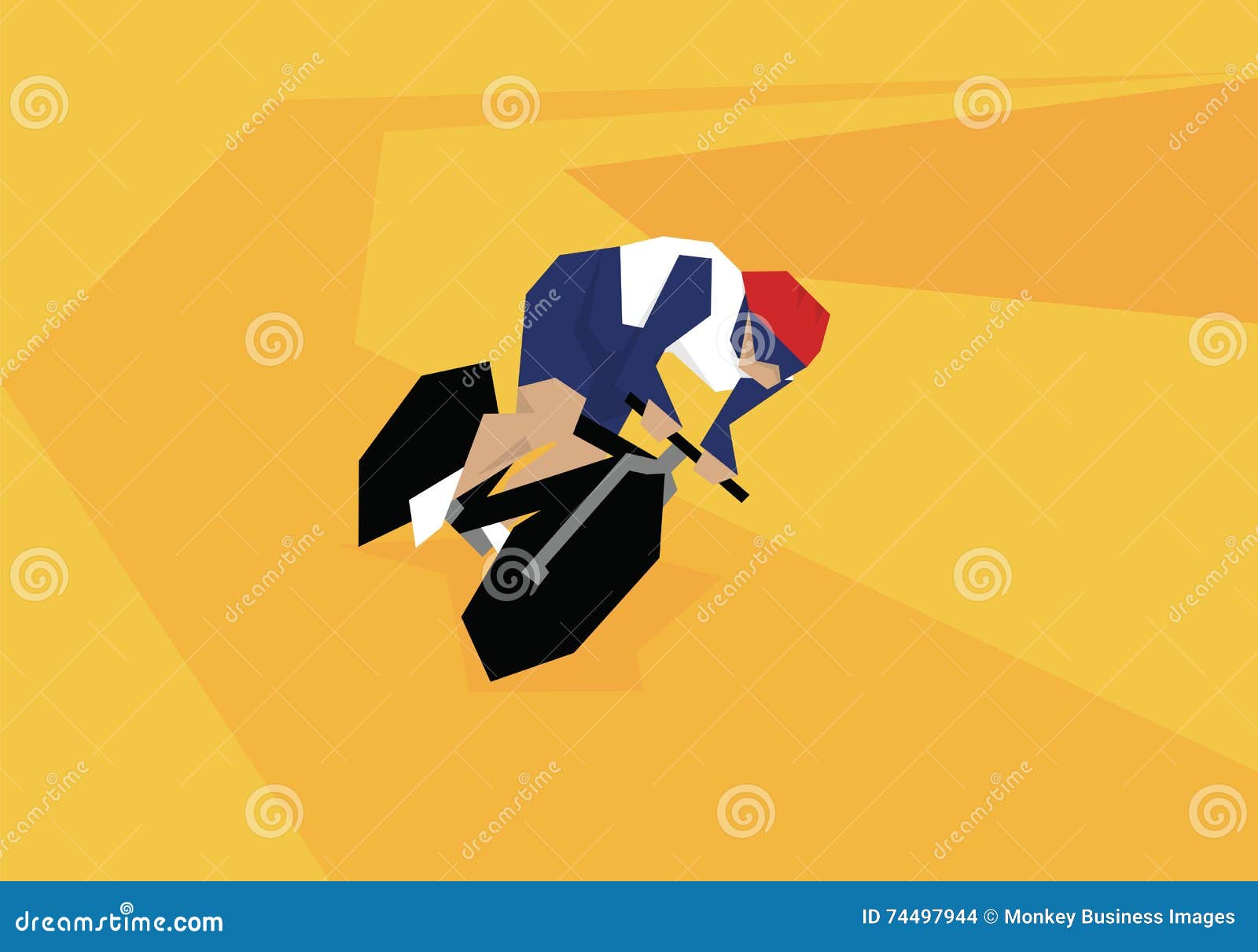 Illustration of Female Cyclist Competing at Velodrome Stock Vector ...