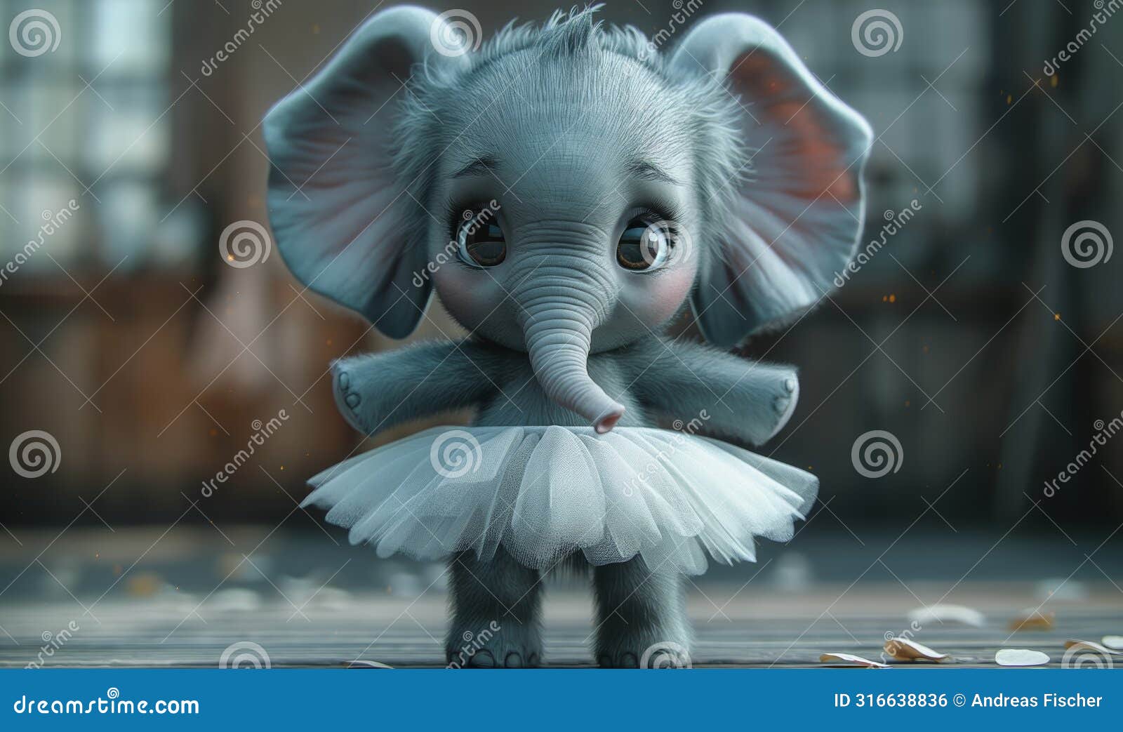 Illustration of a Female Elephant Dancing on Stage. Stock Illustration ...
