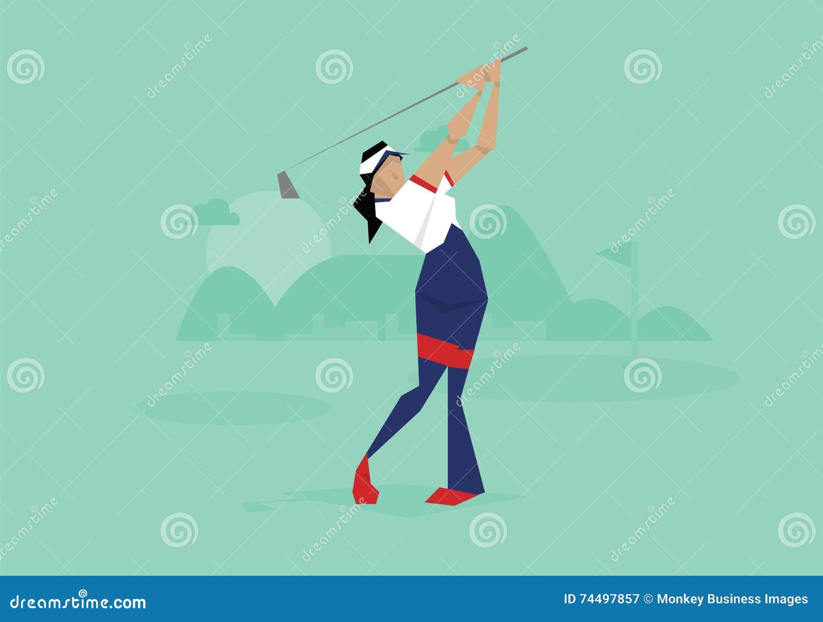 Female Golfer, Lady Golfer Cartoon Vector | CartoonDealer.com #244170329