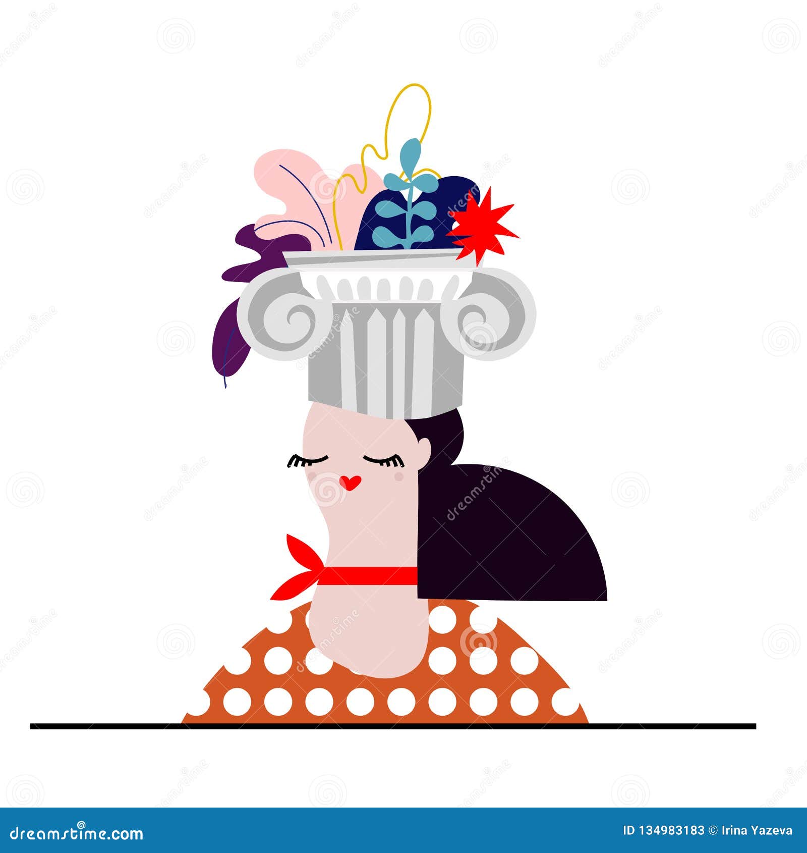 Illustration of a Female Interior Designer with Decorative Element ...
