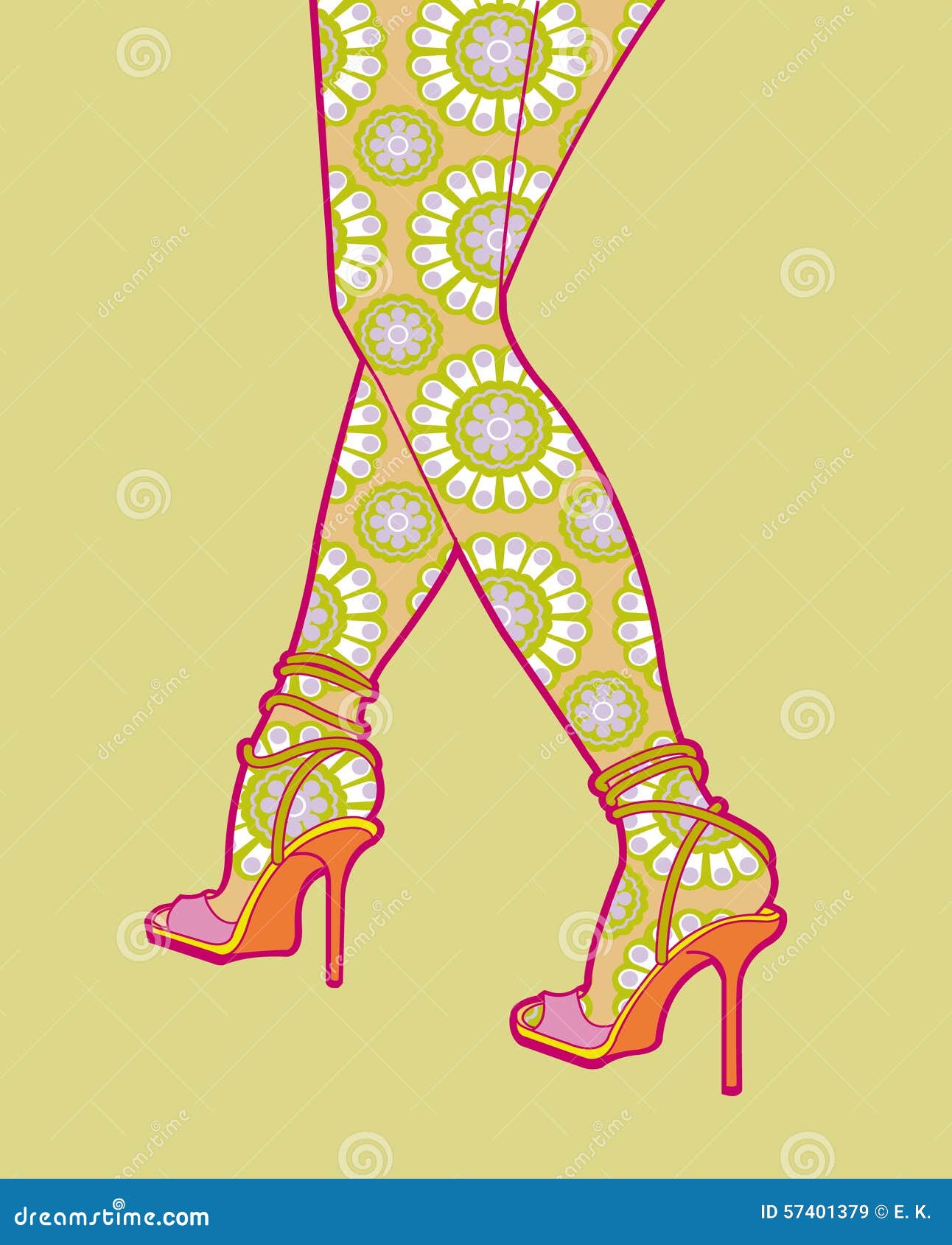 Illustration of Female Legs. Stock Vector - Illustration of care ...