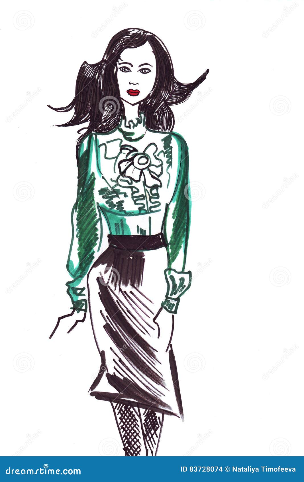 Illustration of a Female Office Manager Stock Illustration ...