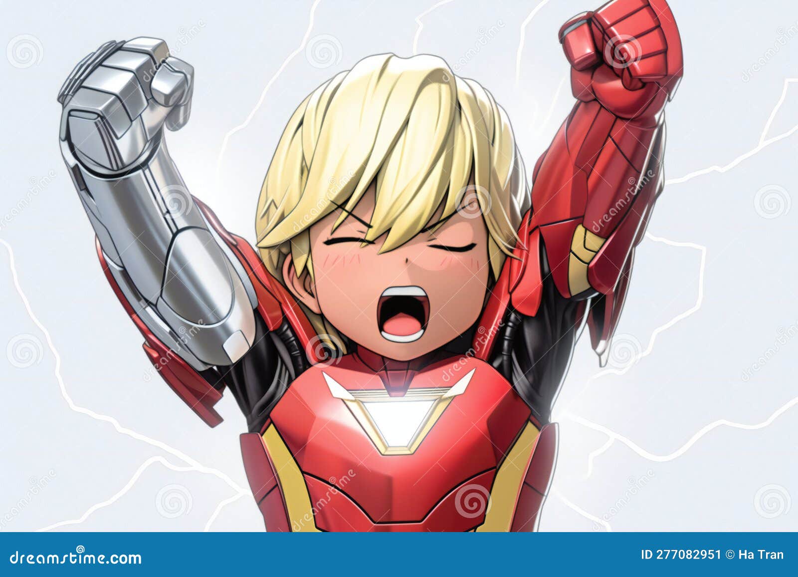 A Female Robot with an Expression of Shock and Fear on Her Face Stock ...